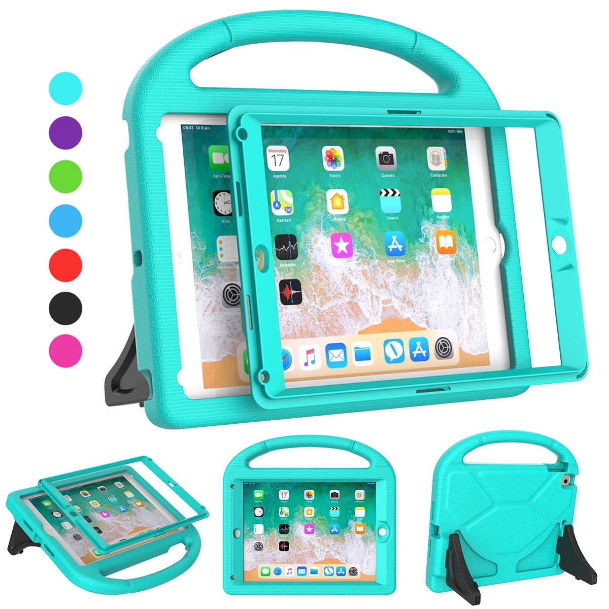 TOEVEK Kids Case for iPad 5th/6th Generation & iPad Air 1/2 & Pro 9.7, iPad 9.7" Case with ...