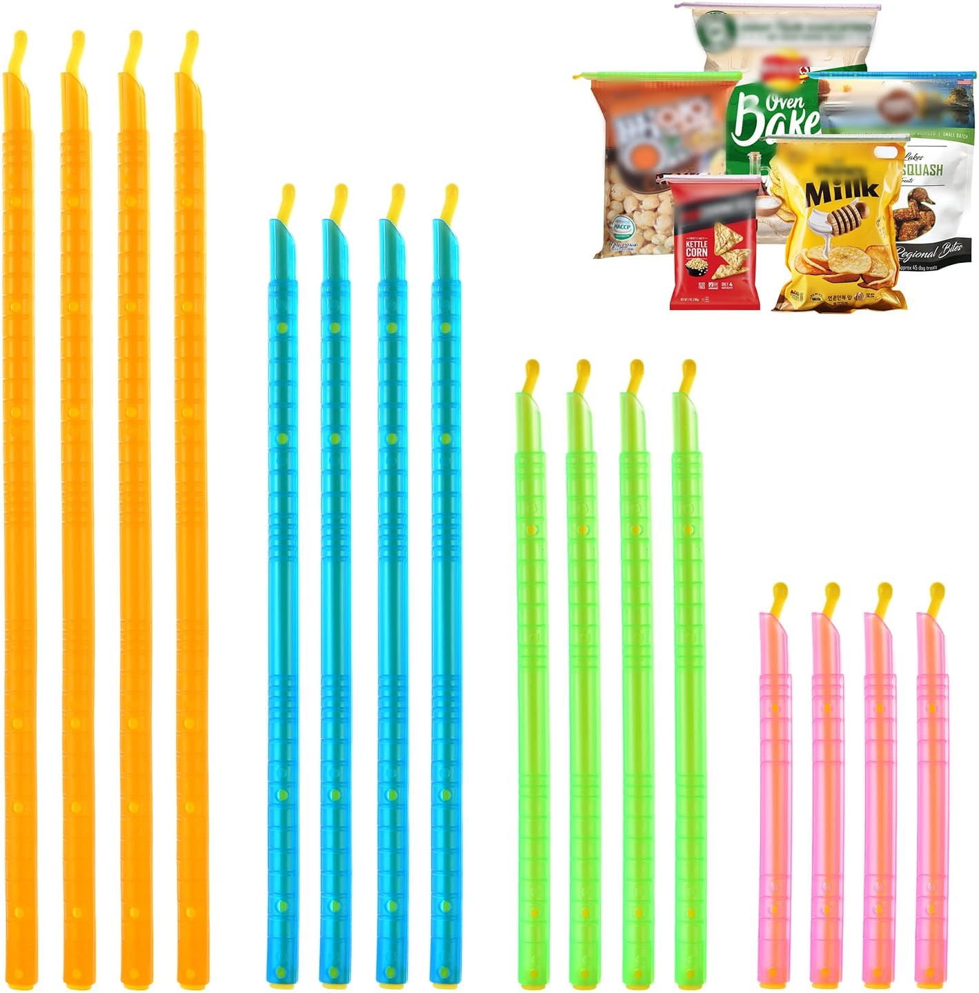 TOEVER Chip Clips 16 PCS - Reusable Bag Sealer Clips, Grip Sticks Bag ...