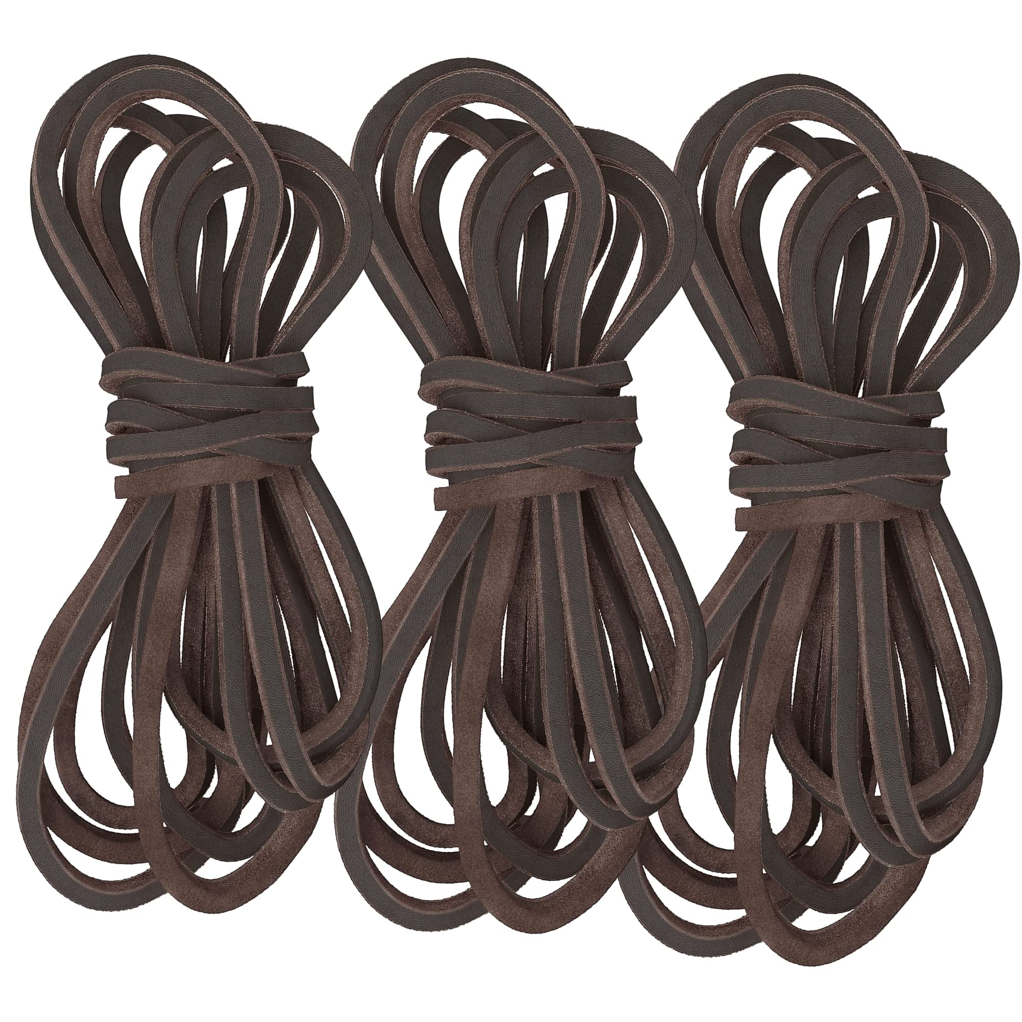 TOFL Logger Style Leather Boot Laces | 108 inch Long | 6 Leather Strips ...
