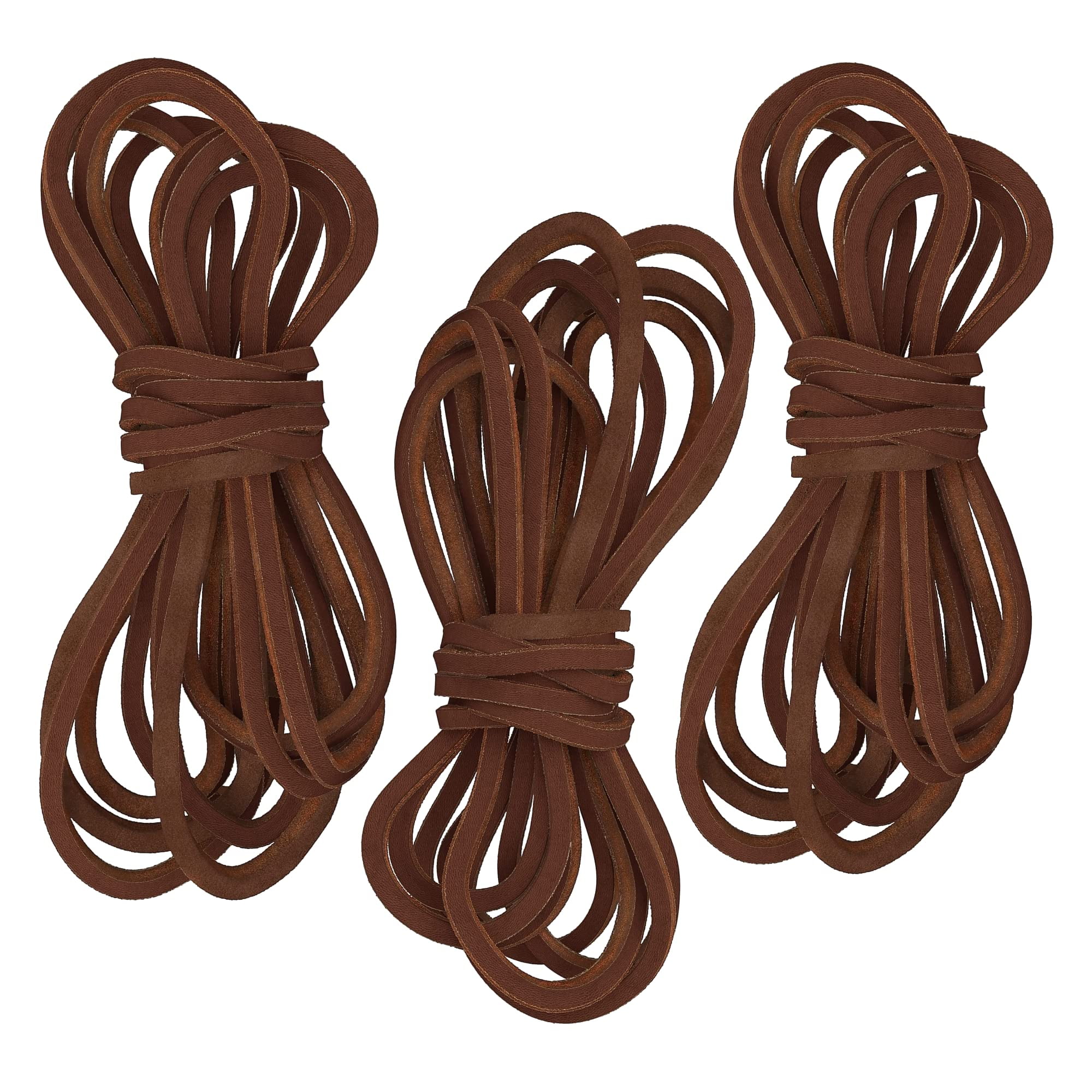 TOFL Logger Style Leather Boot Laces | 108 inch Long | 6 Leather Strips ...