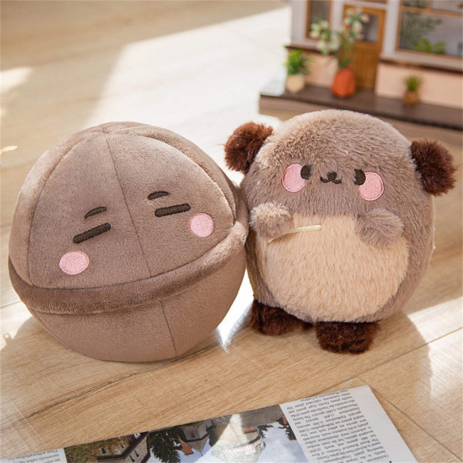 TOFOTL Cute Round Plush Toy Shape-Shifting Plush Toy Ball Cartoon Plush ...