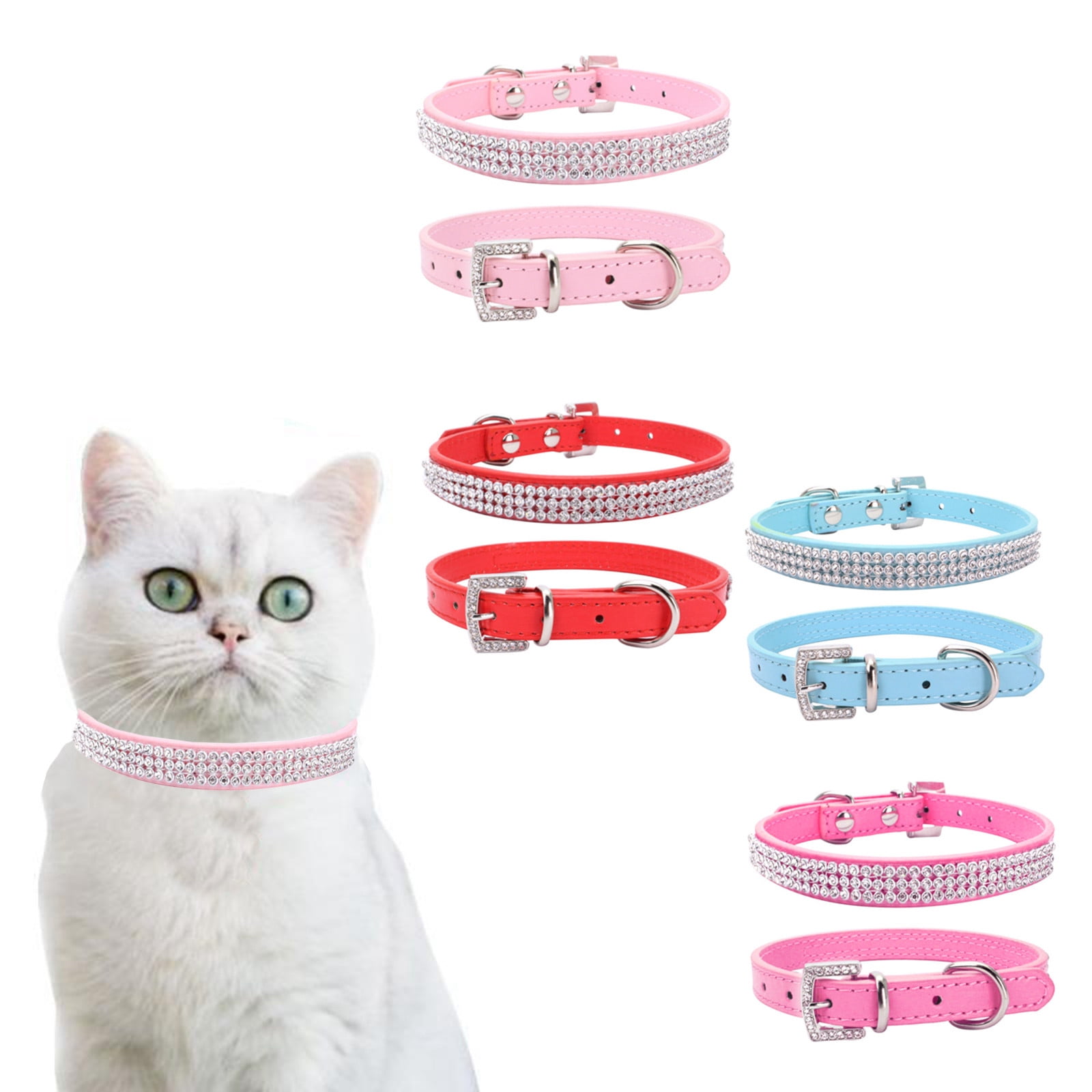 TOFOTL Pet Crystal Collar Bling cat Collar Sparkly Crystal Studded Pet ...