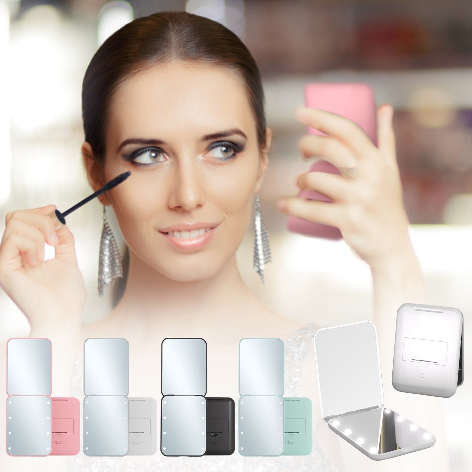 Tofotl Portable Led Makeup Mirror With 8 Lights Luminous Handheld