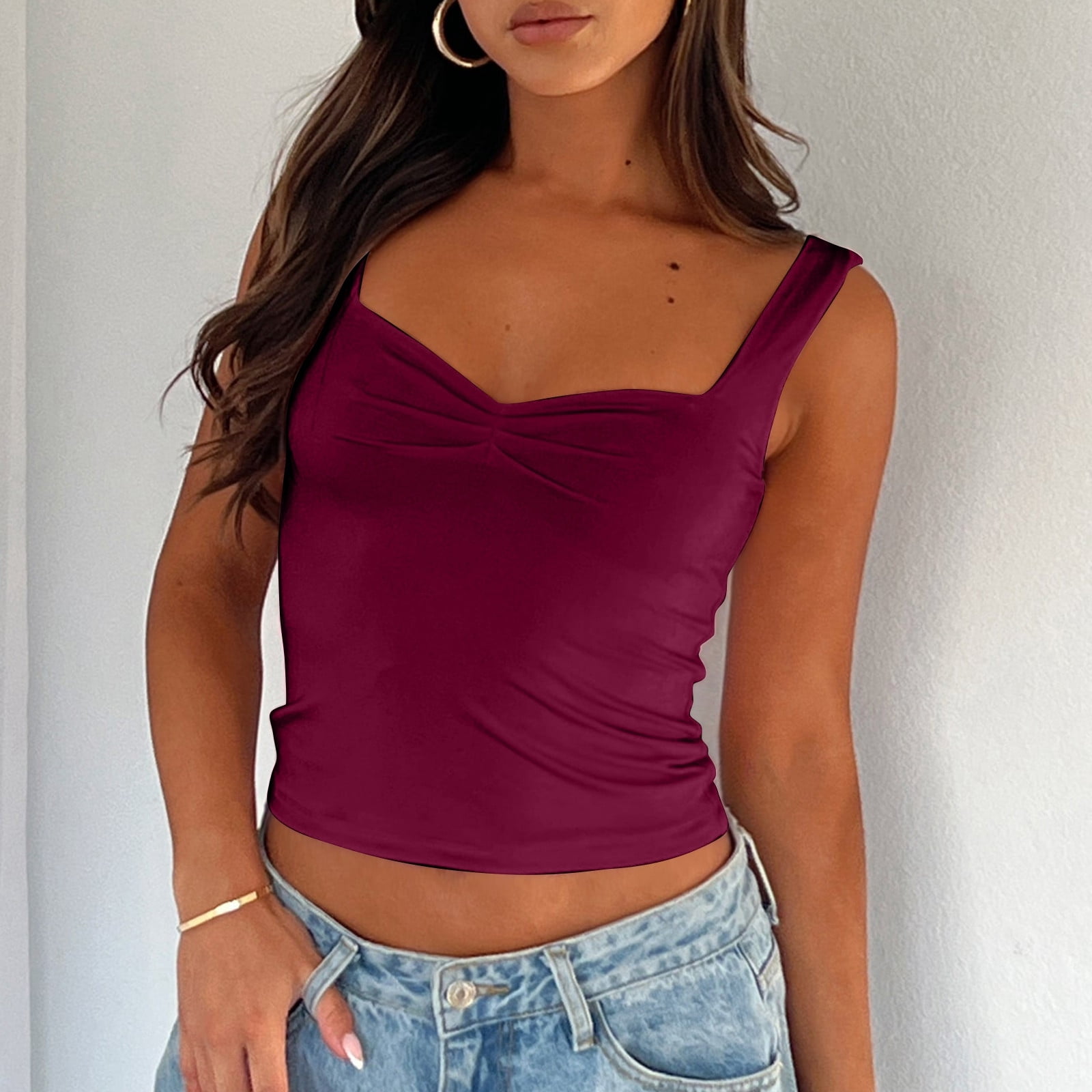 TOFOTL Women'S Versatile Bottoming Square Neck Vest With Inner ...