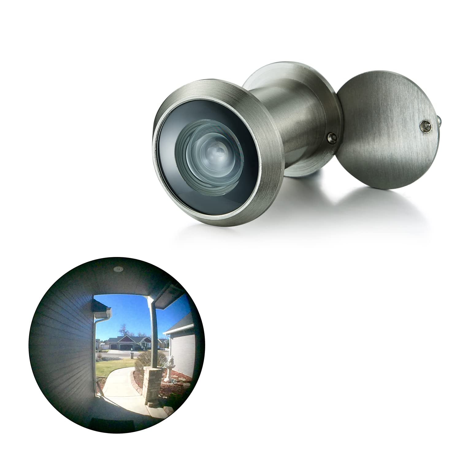 TOGU TG3522YG-SN Solid Brass UL Listed HD Glass Lens 220-degree Door ...