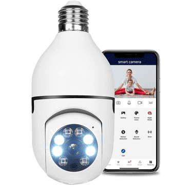 Jahy2Tech 2Pack 360° Panoramic WiFi IP Camera E27 Light Bulb 1080P HD ...
