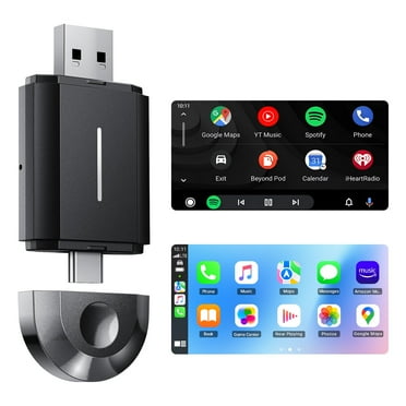 2 in 1 Wireless Carplay Adapter for Carplay & Android Auto, Car Play ...