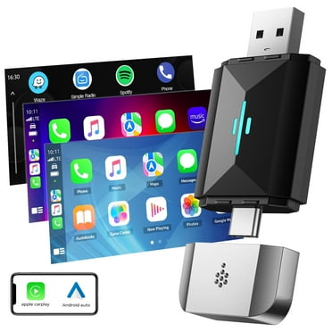 2 in 1 USB Type C Wireless Carplay Android Auto Wireless Car Adapter Convert Wired Android Auto ...