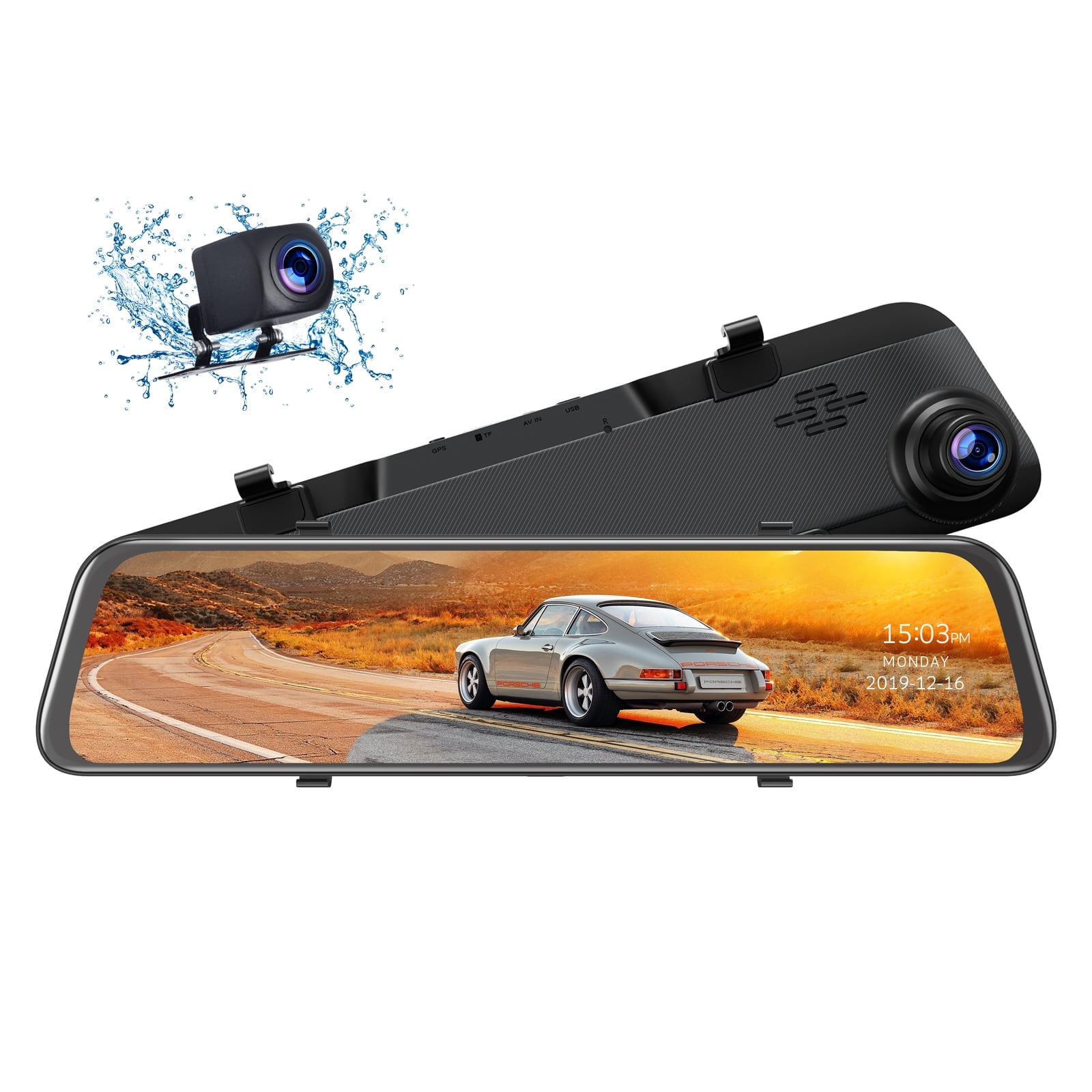 "TOGUARD 2.5K Car Dash Cam, 10"" Touch Screen, 1080P Waterproof ...