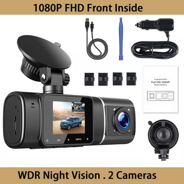 onn. Dual Dash Cam with Ultra-Wide Angle Lens, 3" LCD Screen,1080P ...