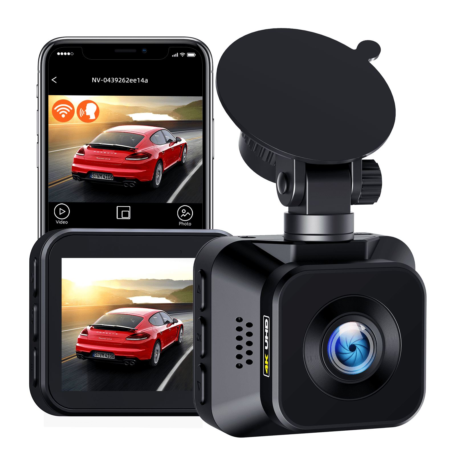 TOGUARD 4K Dash Cam WiFi 2160P Car Camera, Night Vision, Loop Recording ...