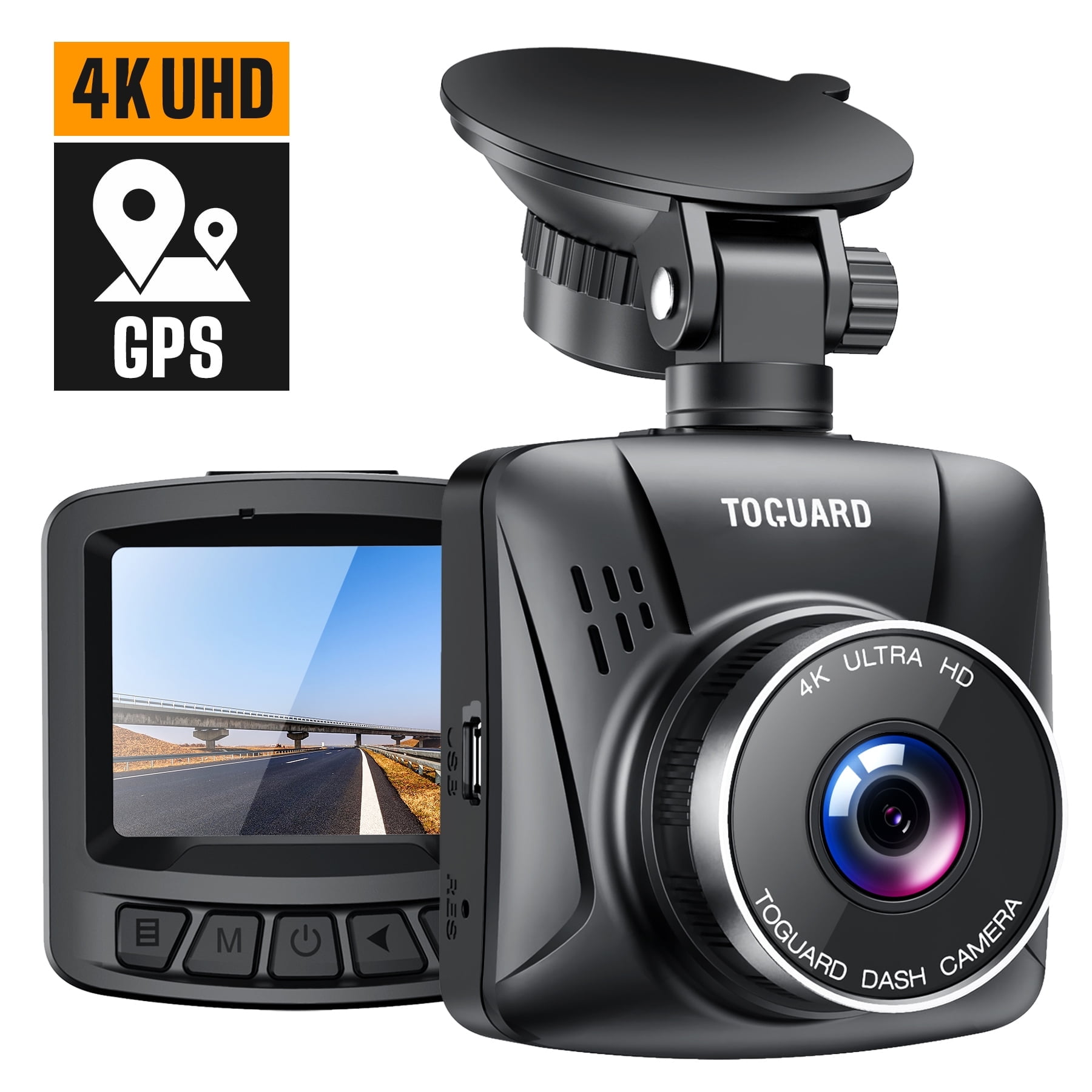 TOGUARD 3-Channel 1080P Dash Cam, IR Night Vision, 24-hr Parking Mode ...