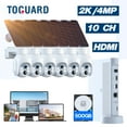 TOGUARD Solar Wireless Security Camera System 10CH 4MP with 360° Pan ...
