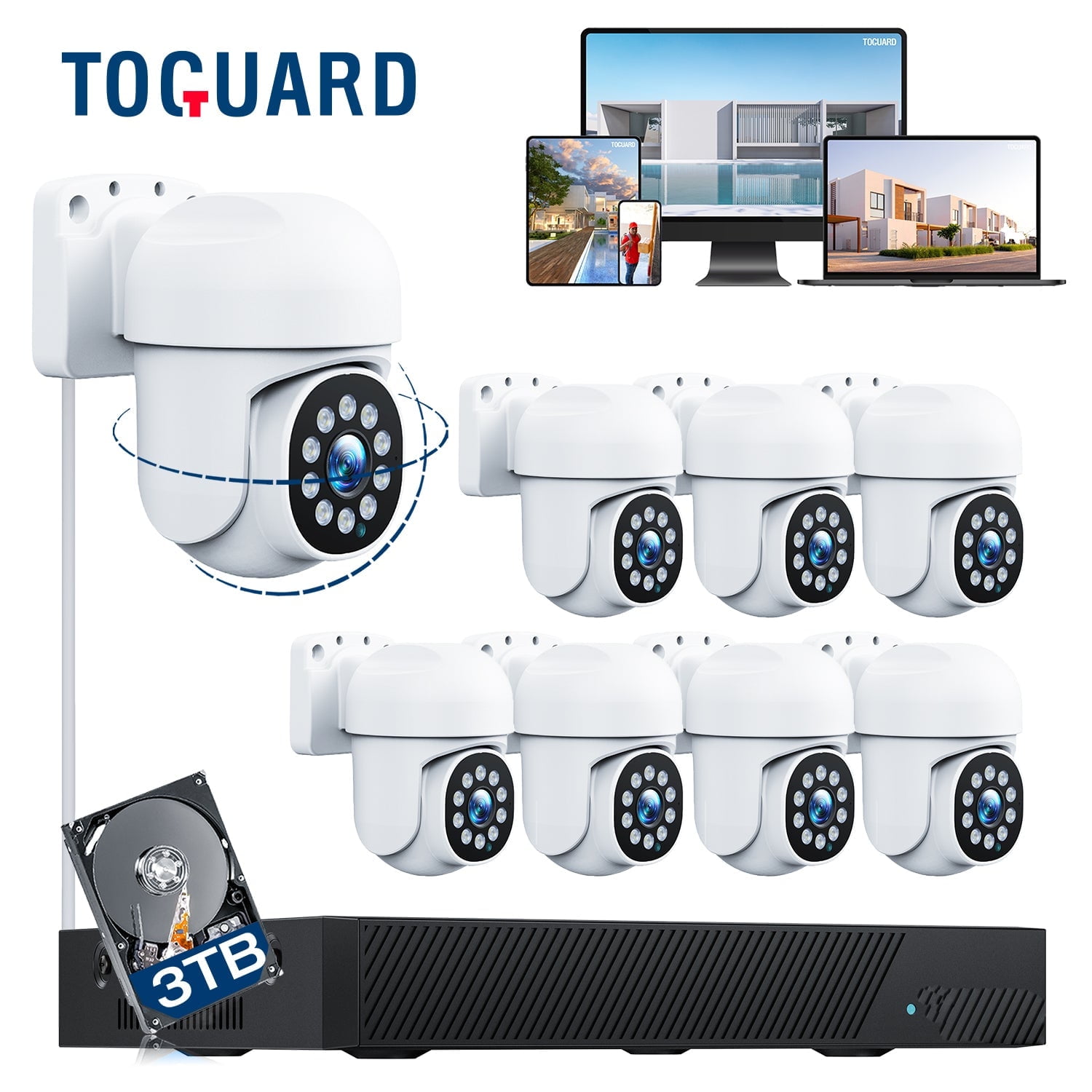 TOGUARD SC36 POE Wired Security Camera System Outdoor with 3TB Hard ...