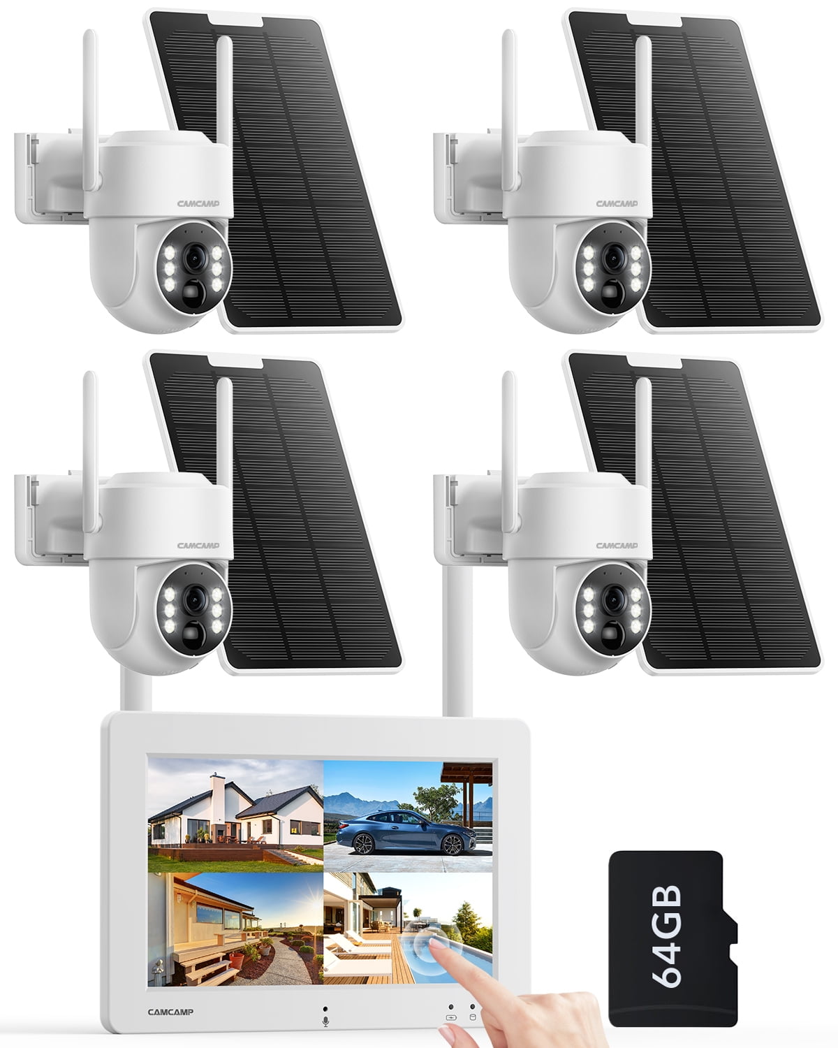 "TOGUARD 2K/4MP Solar Security Outdoor Camera System with 7"" Monitor ...