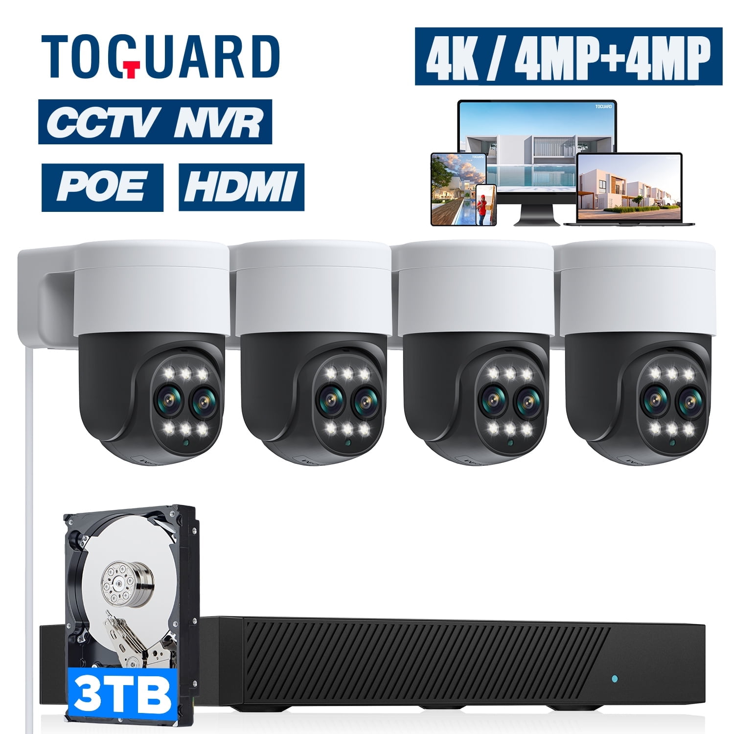 TOGUARD SC46 POE Système de caméra de sécurité Maroc | Ubuy