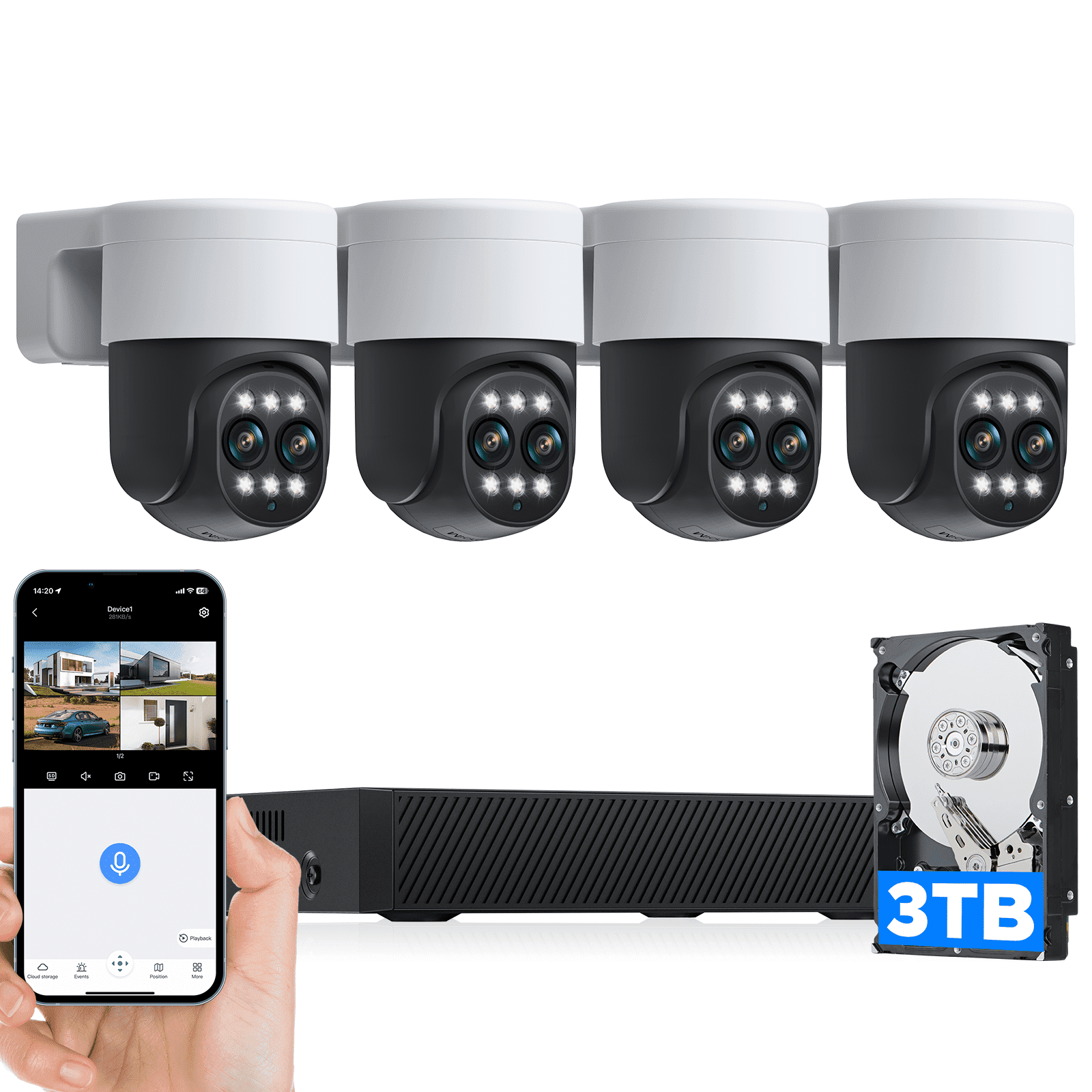 TOGUARD SC46 POE Wired Security Camera System Outdoor with 3TB Hard ...