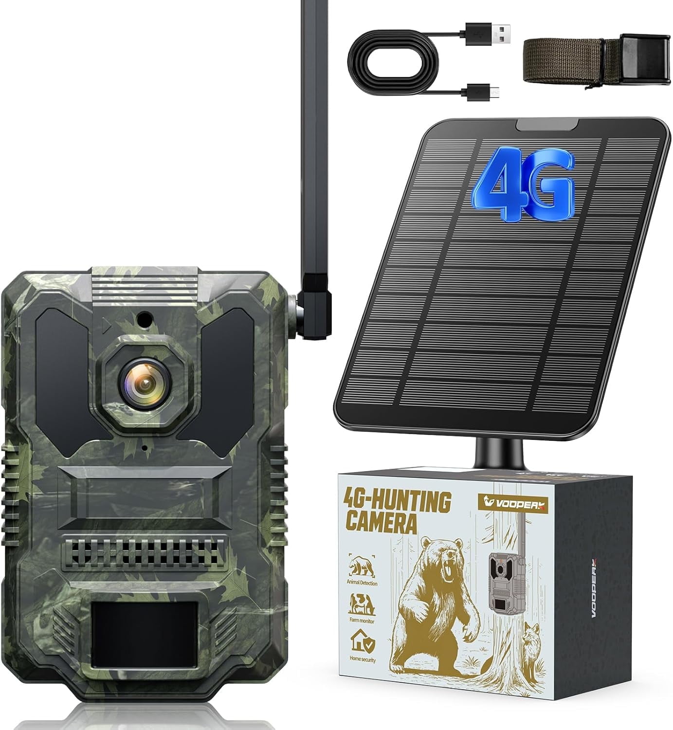 CAMPARK Trail Camera 4G Cellular Solar, 2.5K Hunting Game Camera Built ...