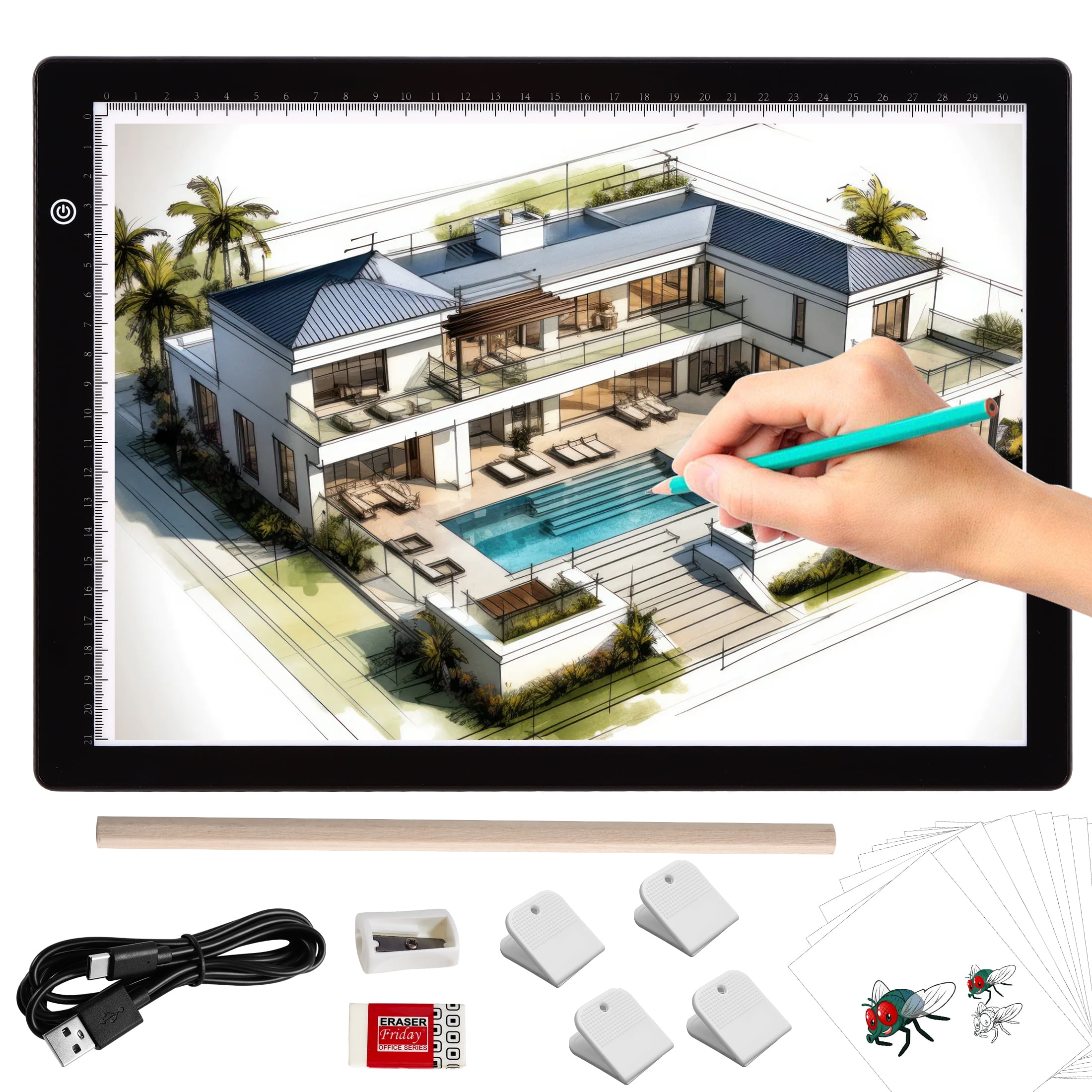 TOHETO A4 Light Pad Light Acrylic Panel Copy Board Tracking Pad For ...