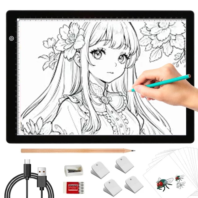 TOHETO A4 Light Pad Light Acrylic Panel Copy Board Tracking Pad for ...