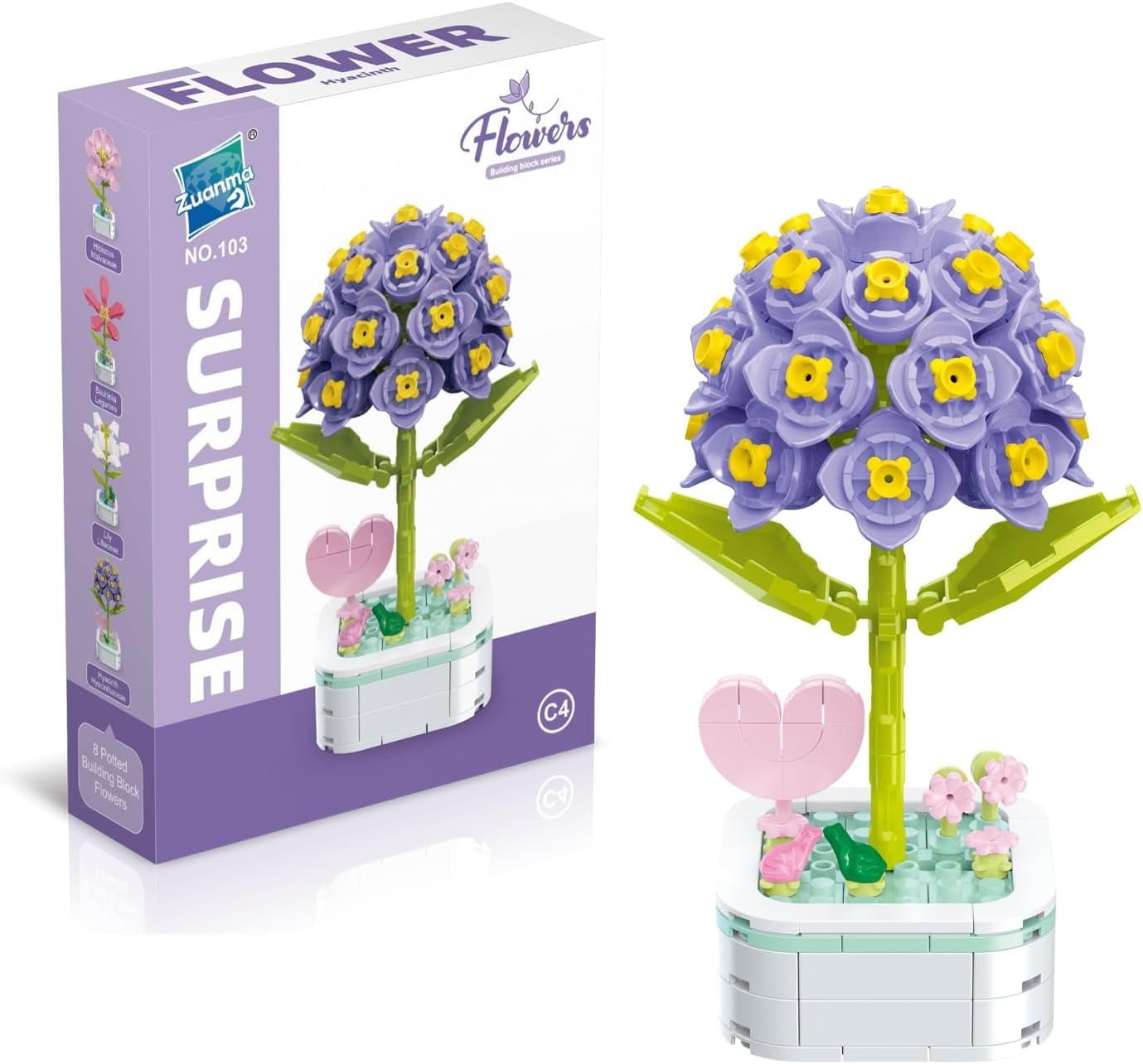 TOHIDAQU Flower Building Bouquet Set, Flower Building Toys, Building ...