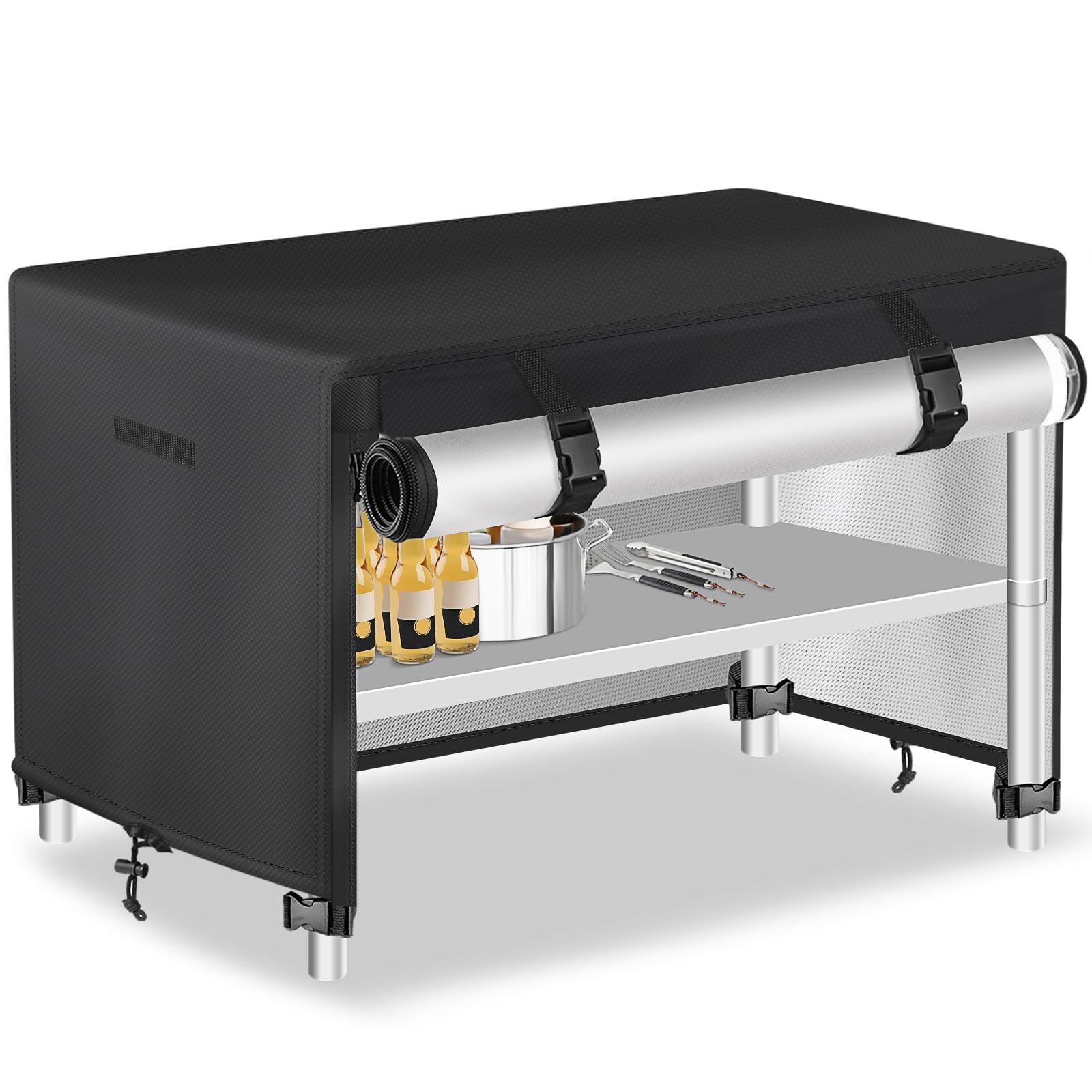 TOHONFOO Outdoor Prep Table Cover - Waterproof Stainless Steel Metal ...