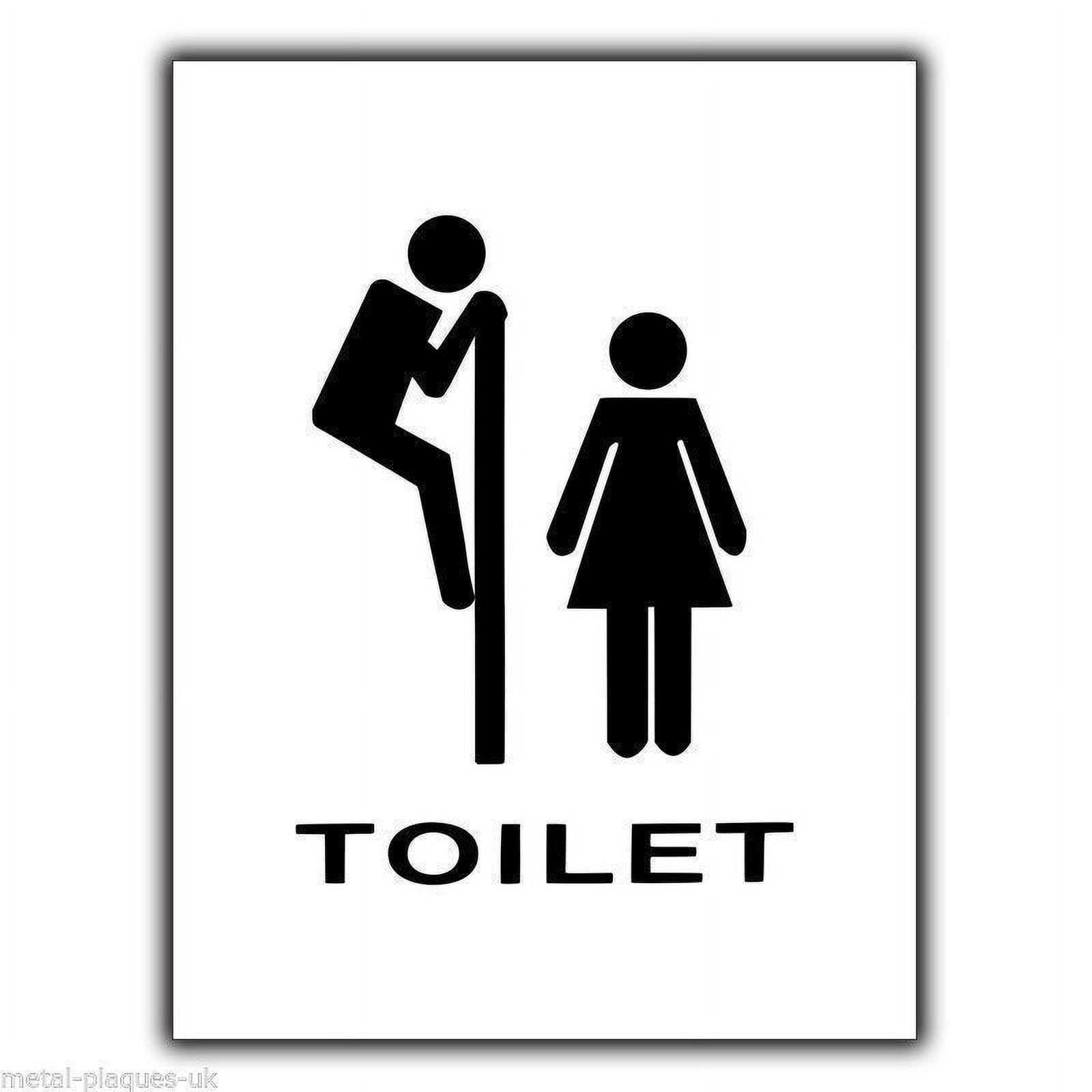 TOILET MENS WOMENS Metal Aluminum Sign WALL PLAQUE funny humorous ...