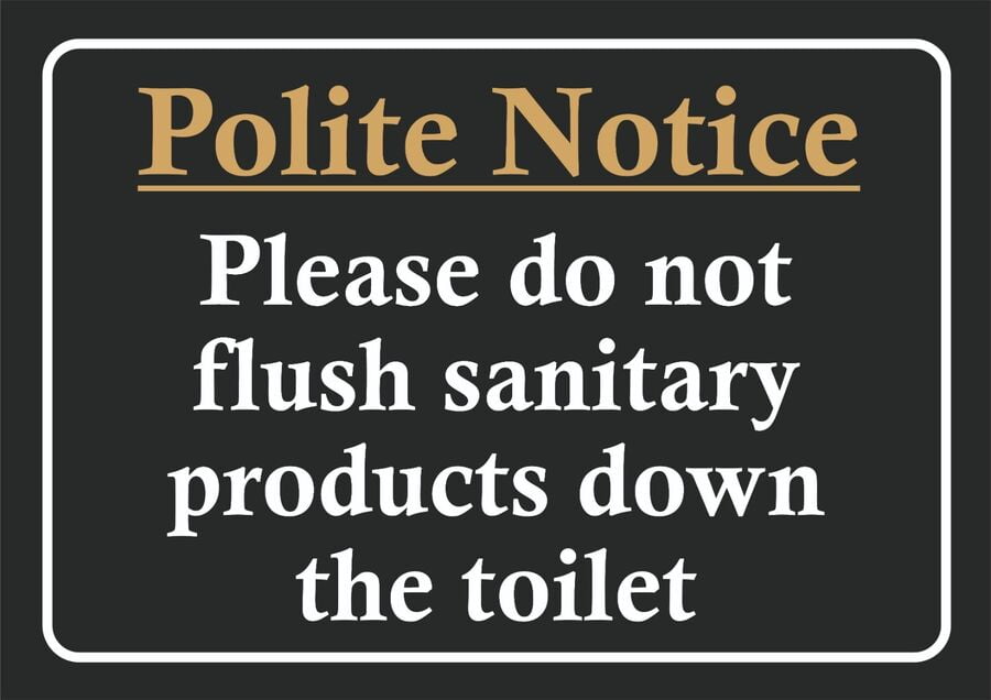 TOILET Metal SignS PLEASE DO NOT FLUSH SANITARY PRODUCTS DOWN THE ...