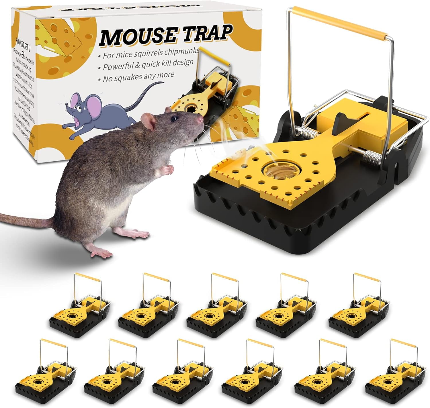 TOIUOT Mouse Traps Indoor for Home,Quick Sensitive Effective Mouse Trap ...