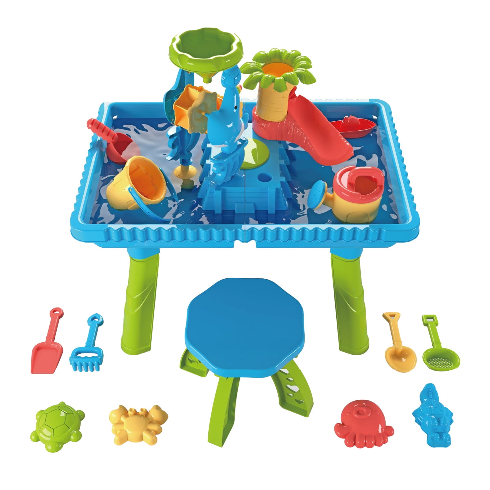 TOJA L 24-Piece Water Play Table Set Including Sand Toys such as Shovel ...