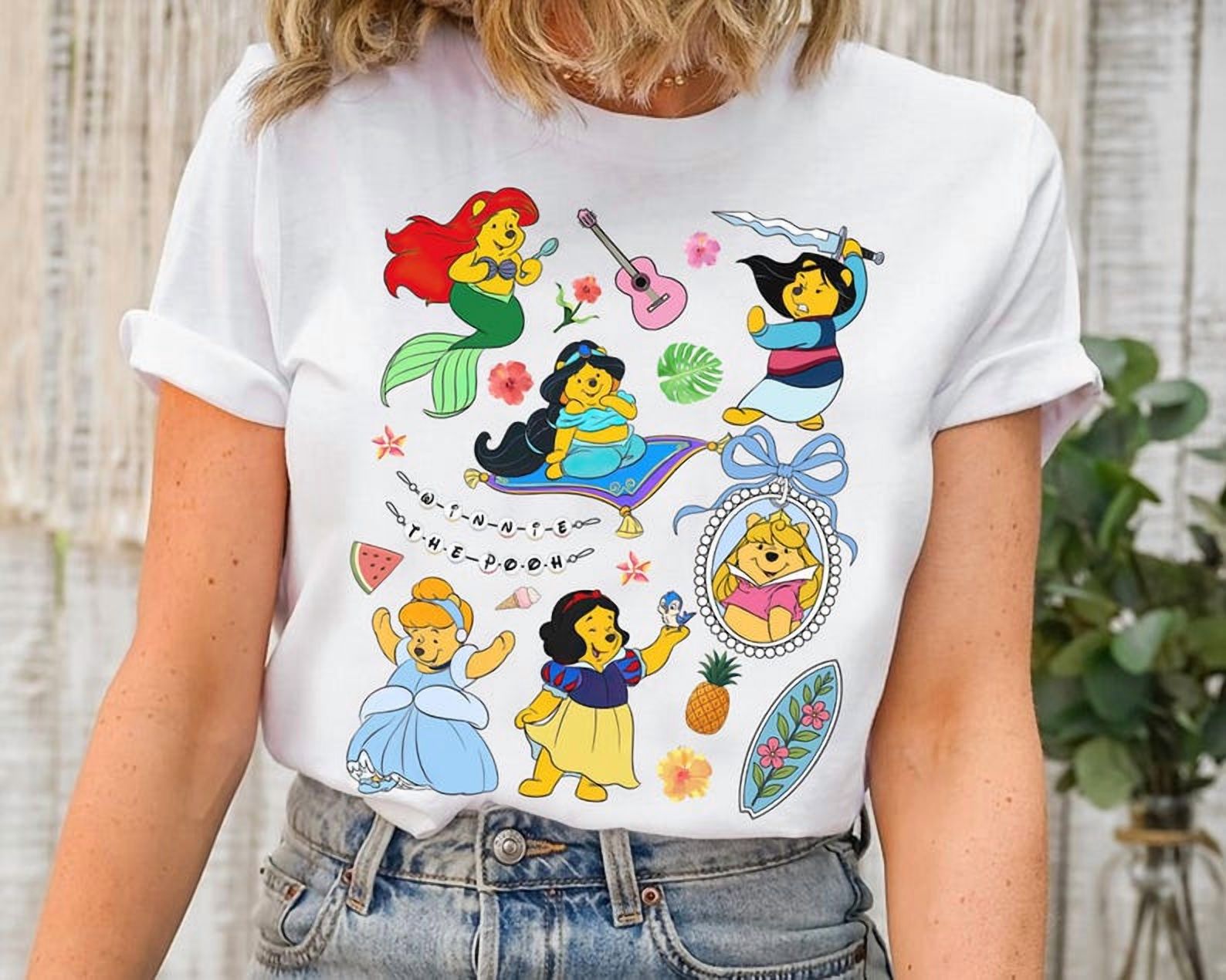 TOKAIPlus Coquette Bows Watercolor Funny Pooh Costume Princess Shirt ...