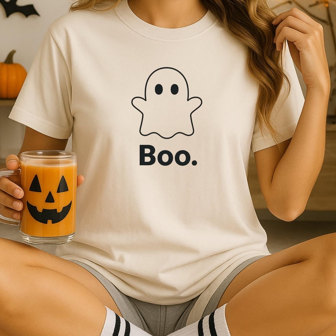 TOKAIPlus Ghost Boo Halloween Shirt, Spooky Cute Top, Fun Fall Gift - Walmart.com