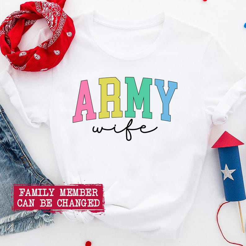 TOKAIPlus Proud Army Wife Shirt, Custom Army Shirt, Army Mom Shirt ...