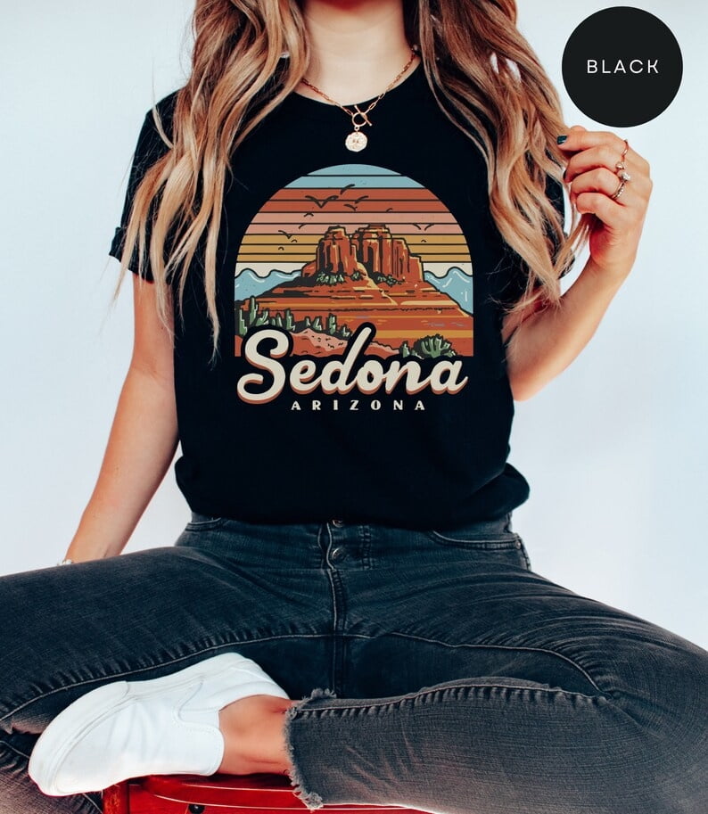 TOKAIPlus Sedona Arizona Desert T-Shirt: Retro Southwest Graphic Tee ...