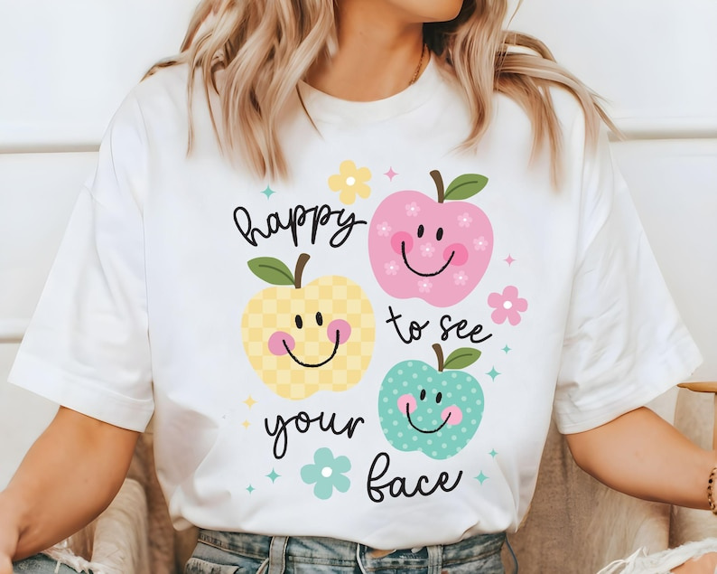 TOKAIPlus Teacher Shirts, Happy To See Your Face Shirt, New Teacher ...