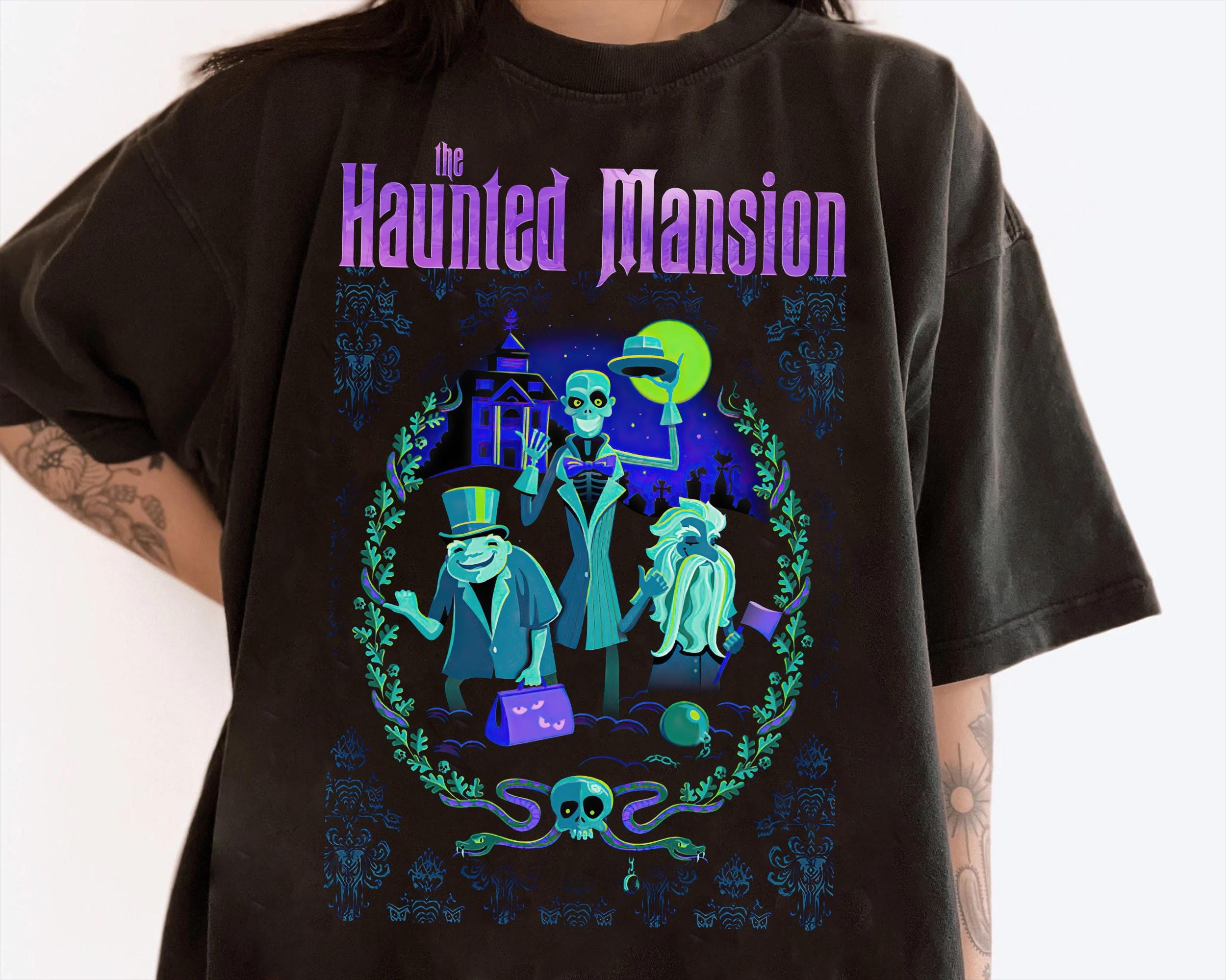 TOKAIPlus The Haunted Mansion Halloween Retro Shirt, Hitchhiking Ghosts Tee, Foolish Mortals ...