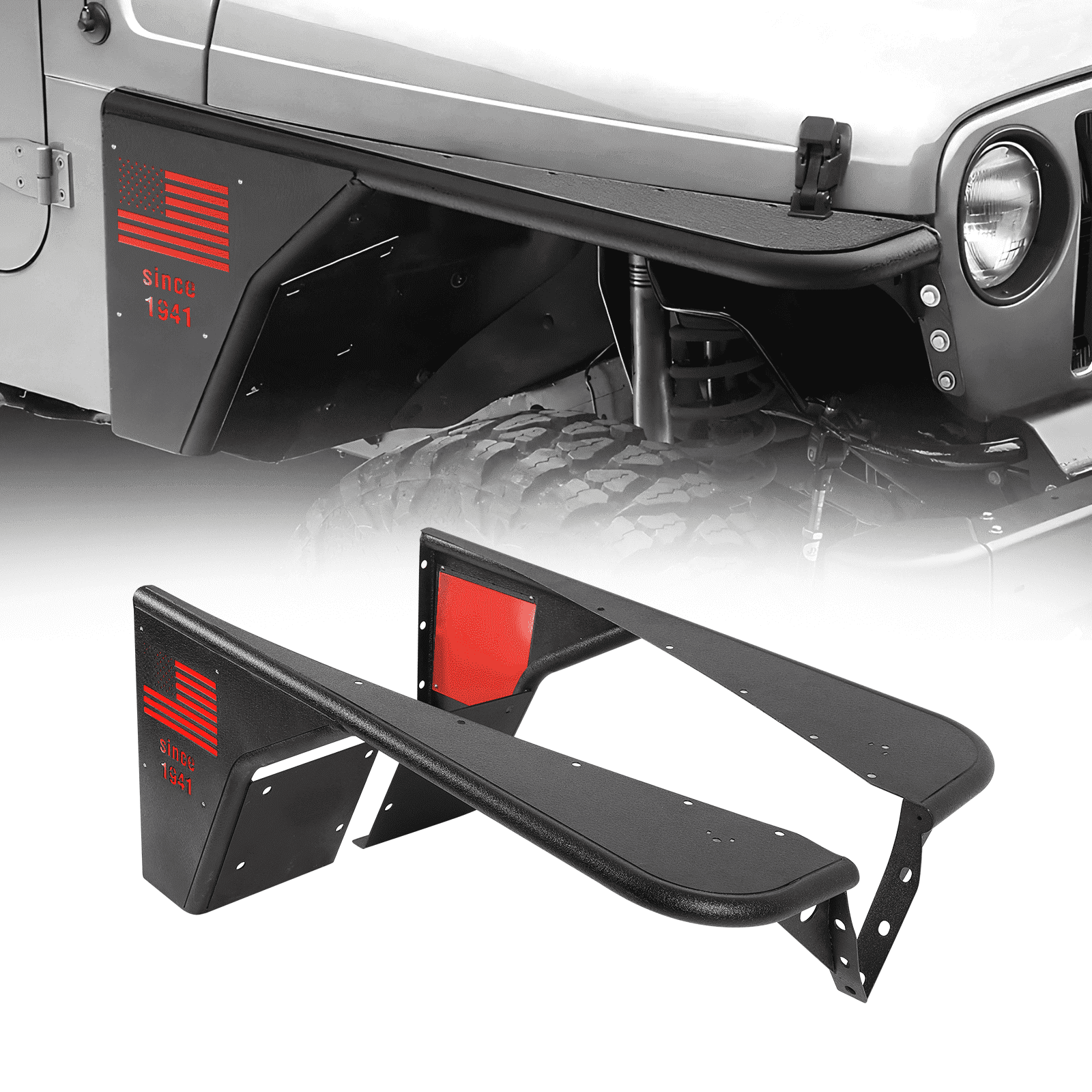 TOKMOWIN 2 Pcs for 1997-2006 Jeep Wrangler TJ Flat Fender Flares Front ...