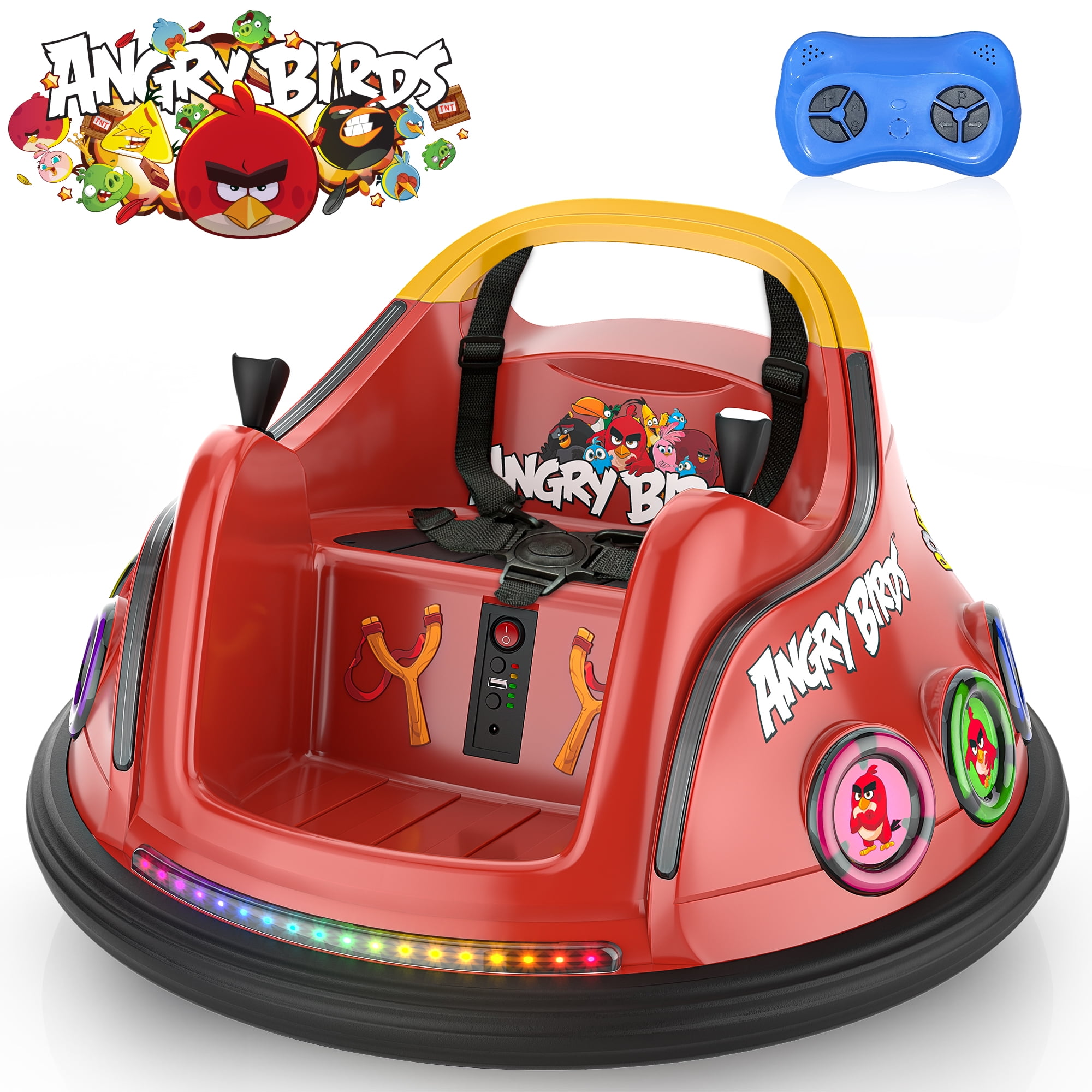 TOKTOO 12V Ride on Bumper Car, Licensed Angry Birds Electric Bumper Car ...