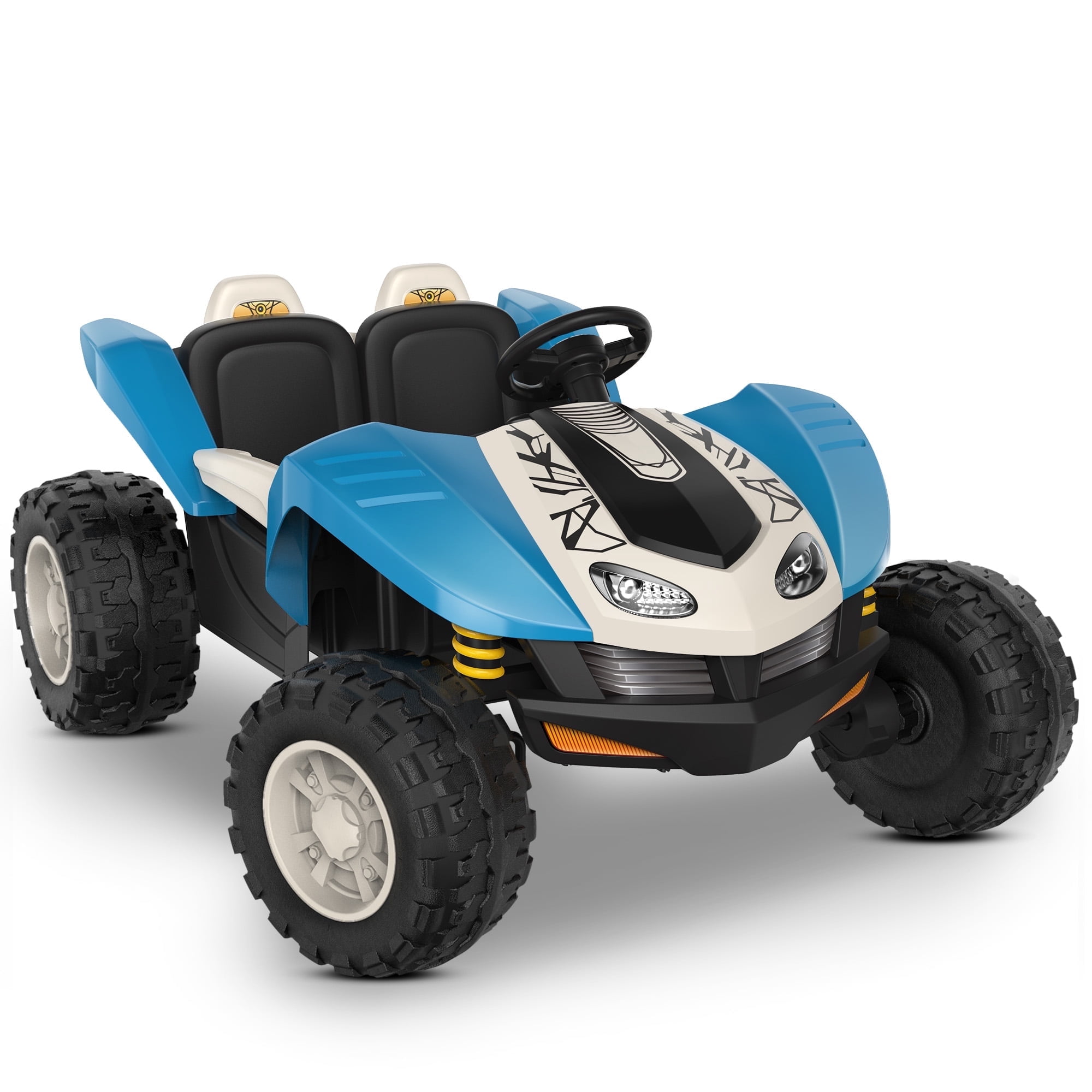 TOKTOO 24V 4WD Ride on Truck, 2-Seater Ride on Ladybug Car for Kids w ...