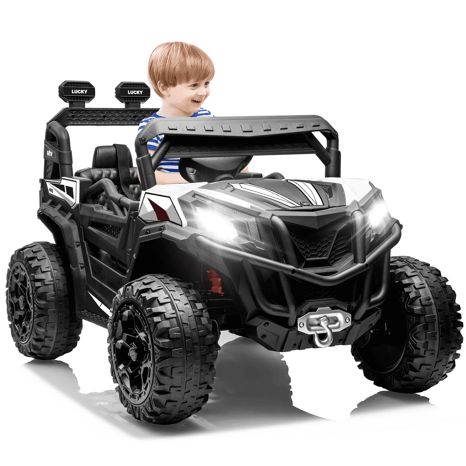 TOKTOO 24V Electric Rideable Toy Car, 4WD/2WD Switchable UTV, Remote ...