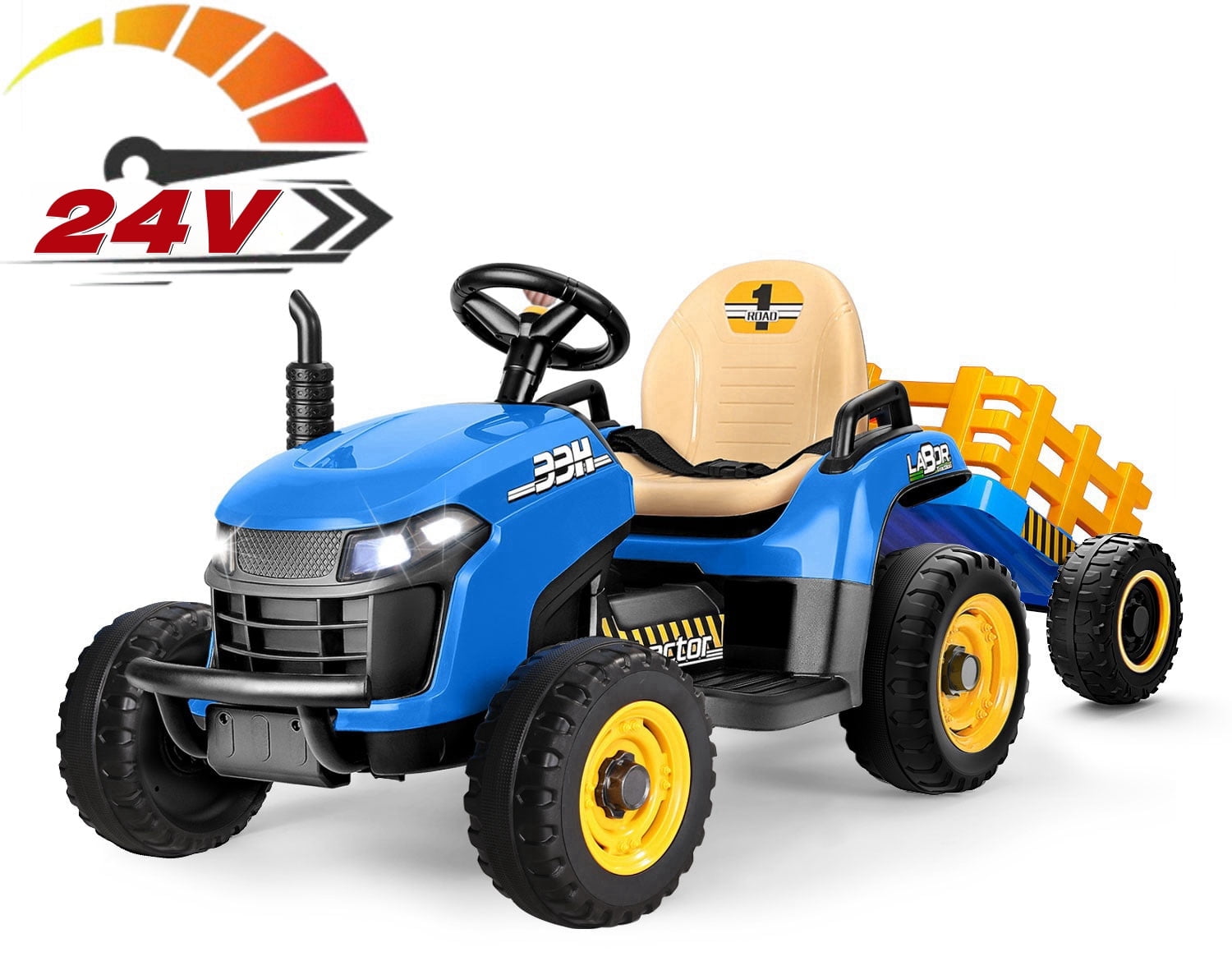 TOKTOO 24V Kids Ride-On Tractor Toy, Battery Operated with Remote ...