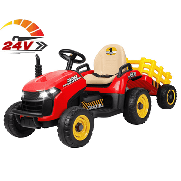 EastVita Kids 24V Ride on Toys Car Tractor, 2 in 1 Large Farm Tractors ...