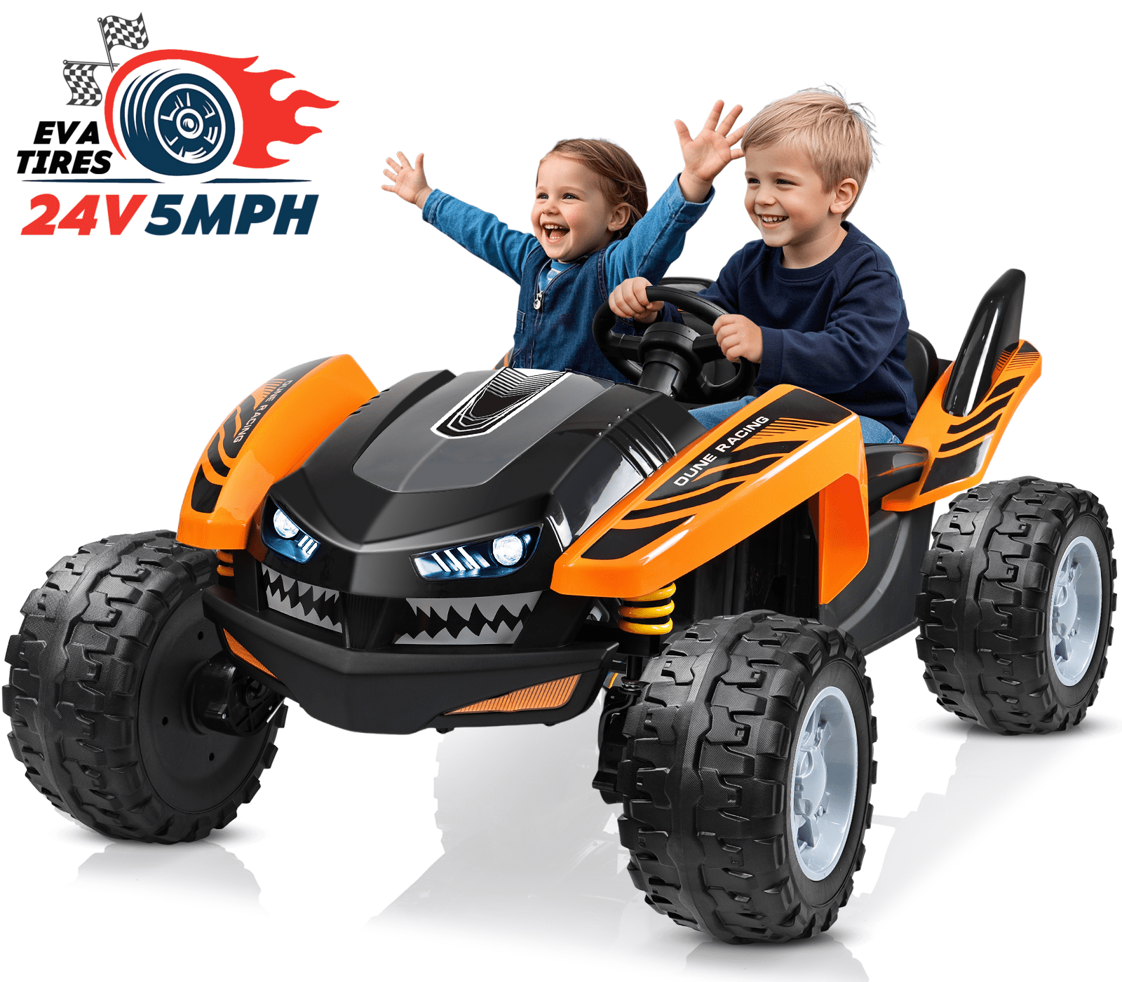 TOKTOO 24V Ride on Car for big Kids, 4WD Max 5Mph, 2-Seater Ride on UTV ...