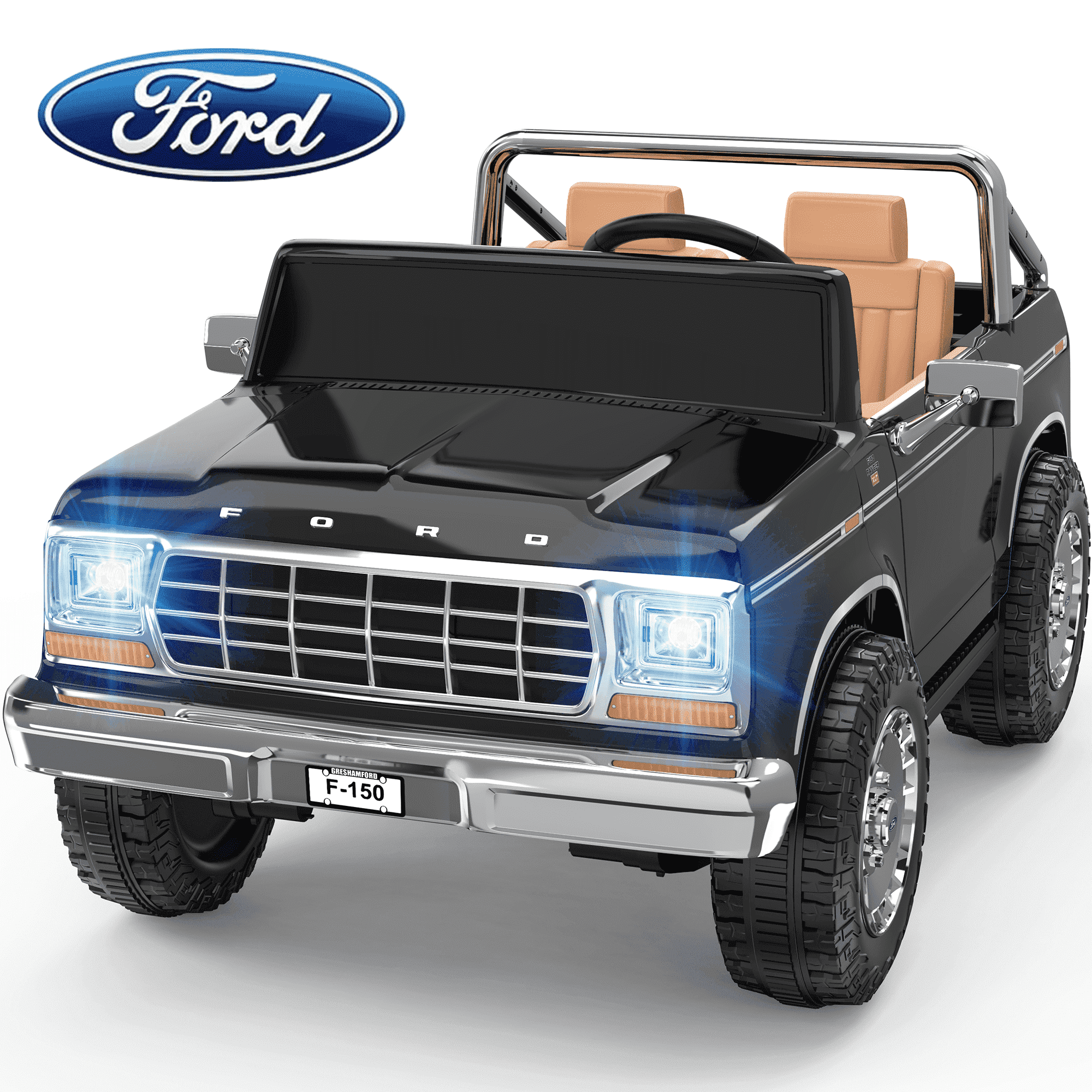TOKTOO 24V Ride on Car for Big Kids, Licensed 1973 Ford F-150 2 Seater ...