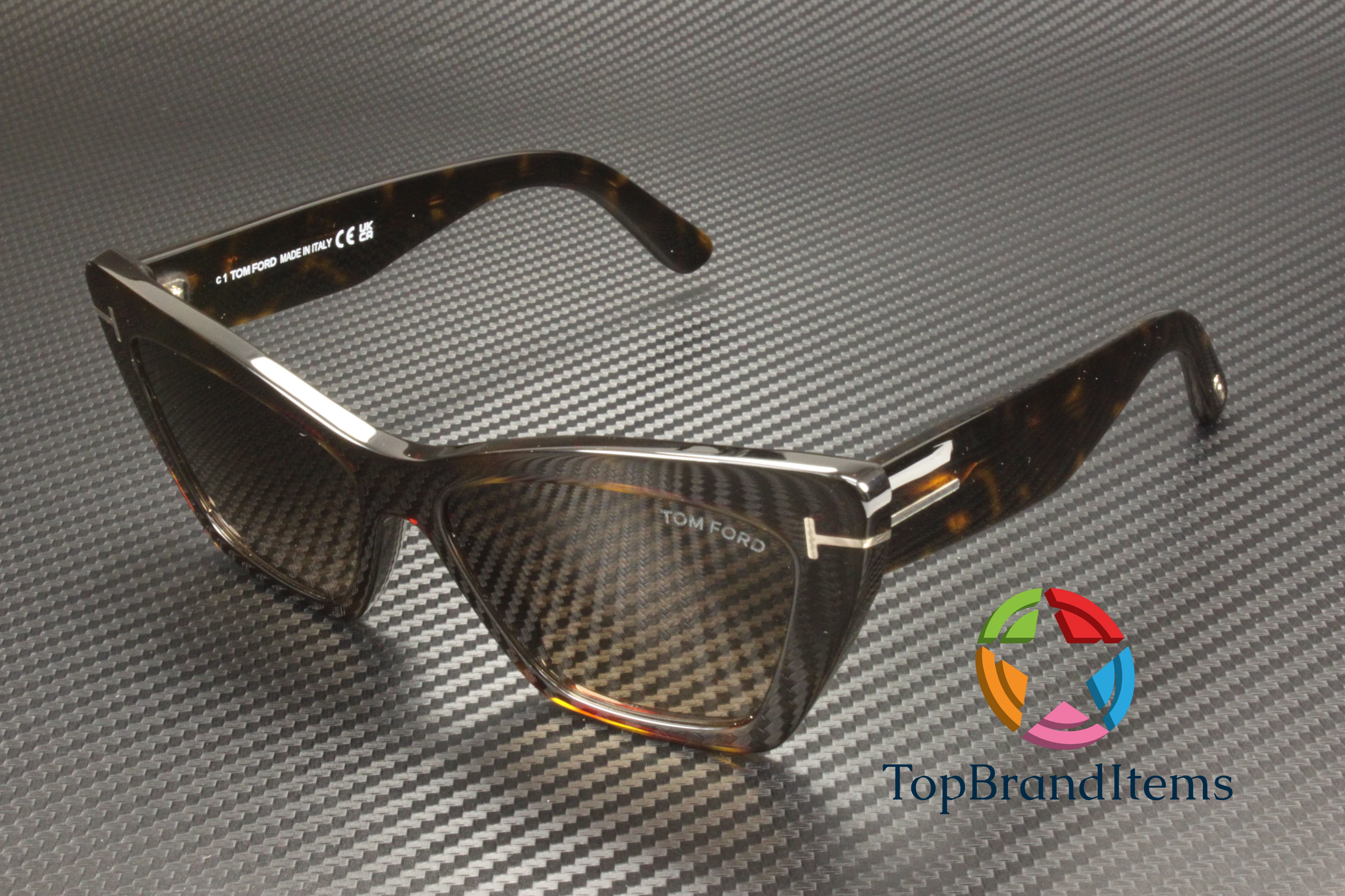 TOM FORD FT0871 52F Wyatt Cat Eye Dk Havana Grad Brown 56 mm Women's Sunglasses - Walmart.com