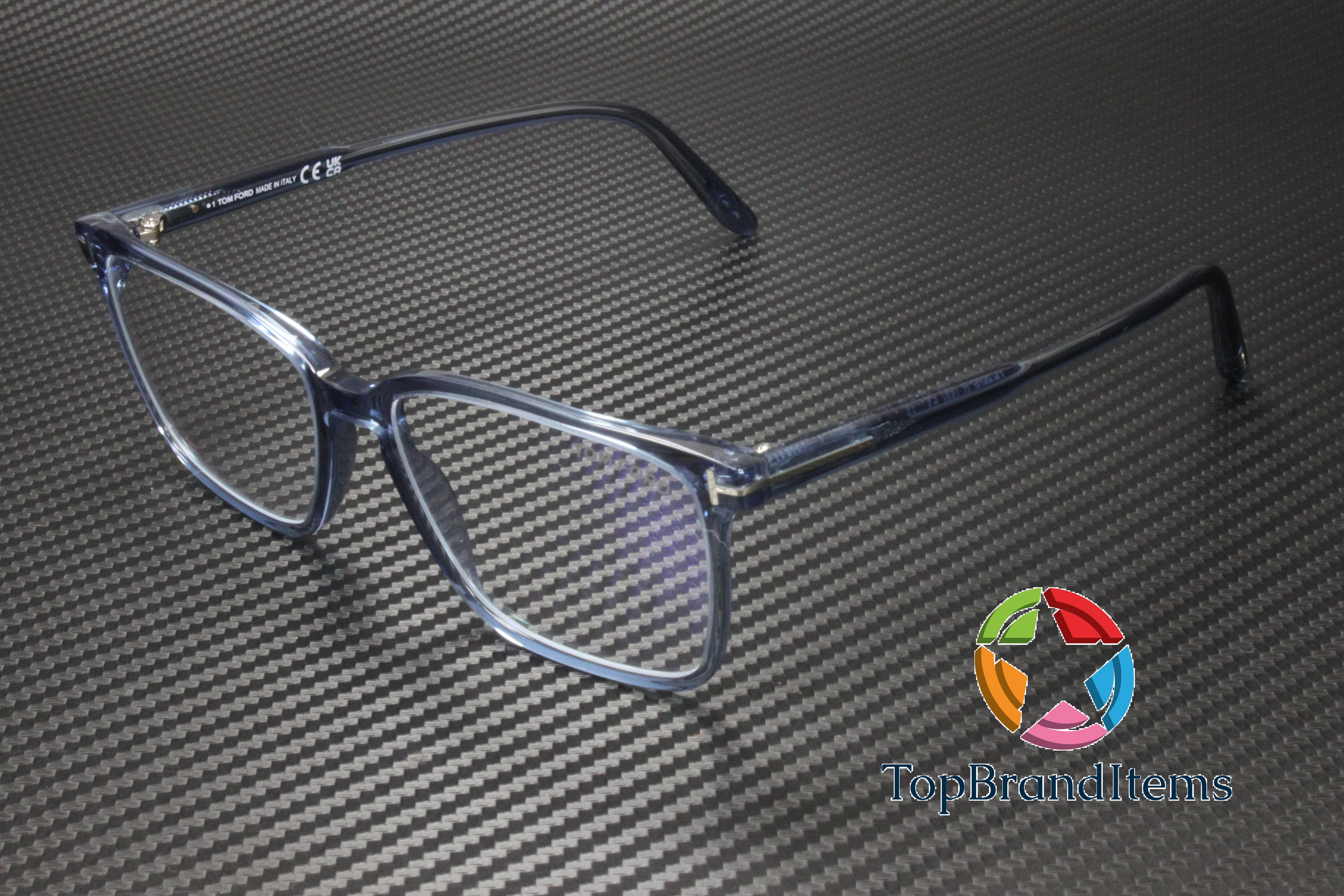 Tom Ford Eyeglasses Frames FT 5696 -B 090 Shiny Transparent Blue ...