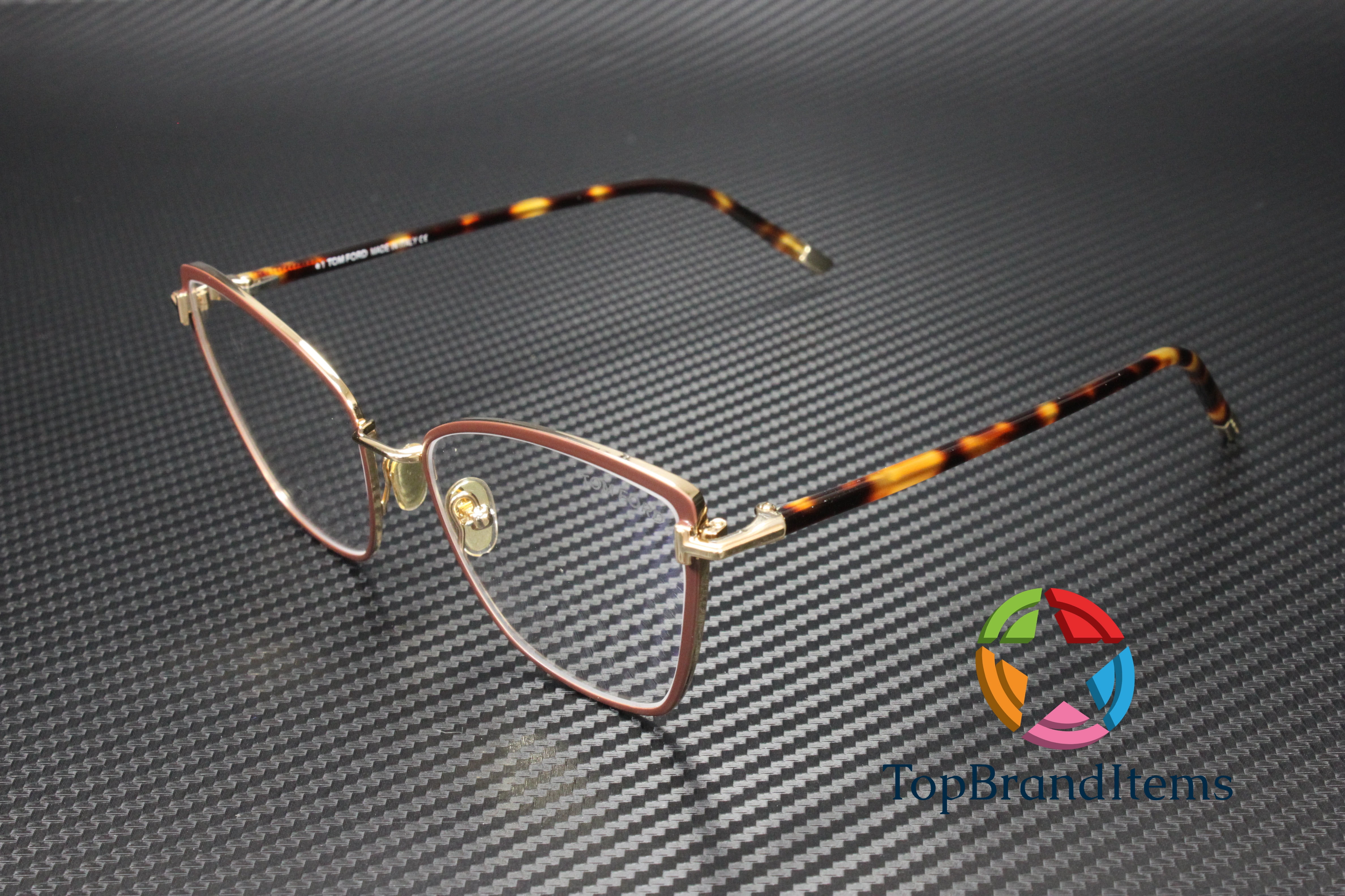 TOM FORD FT5740-B 048 Square Shiny Dark Brown Demo Lens 54 mm Women's Eyeglasses - Walmart ...