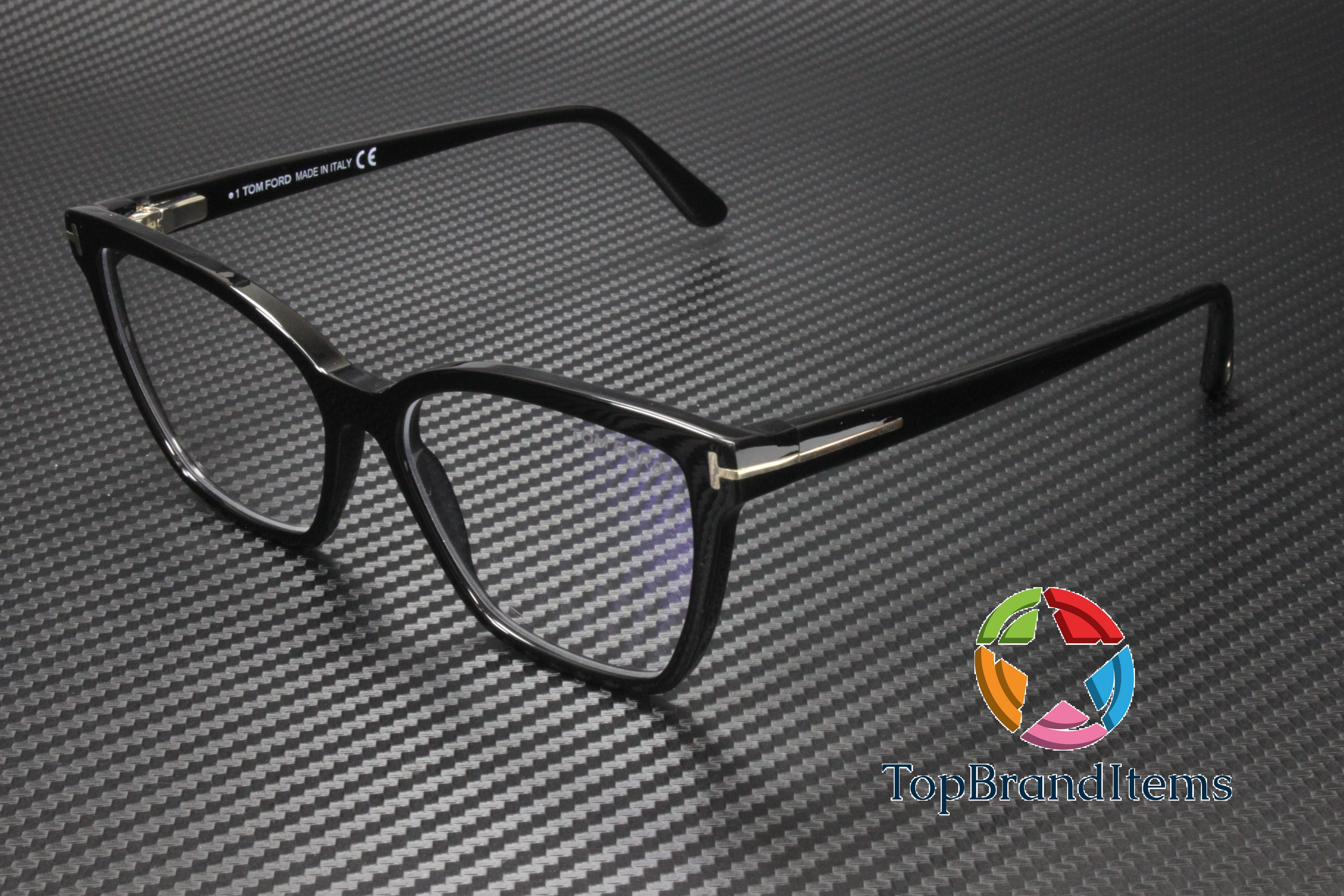 TOM FORD FT5812-B 001 Butterfly Shiny Black Demo Lens 53 mm Women's ...