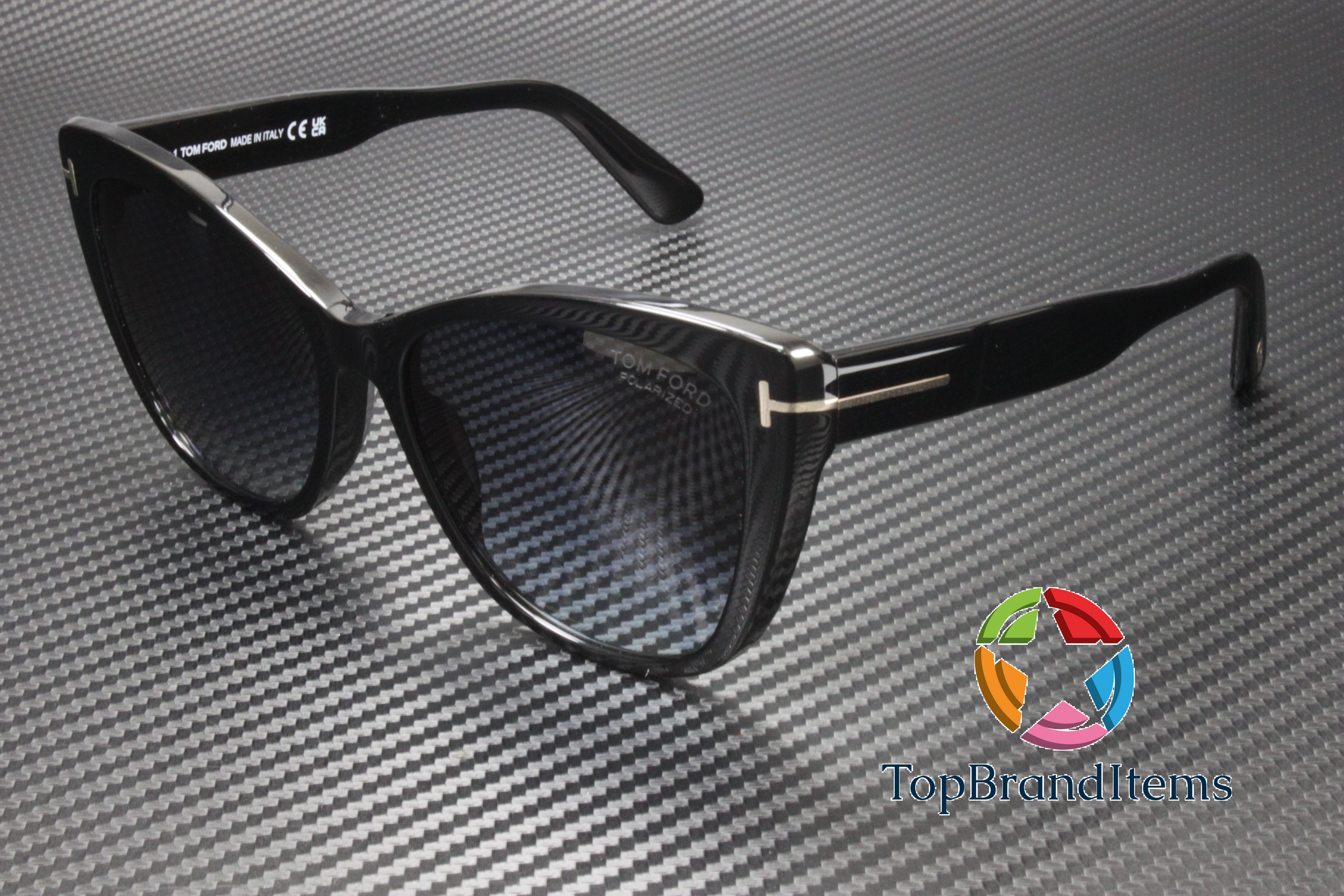 Tom Ford NORA 937 01D Shiny Black / Gray Gradient Polarized Sunglasses ...