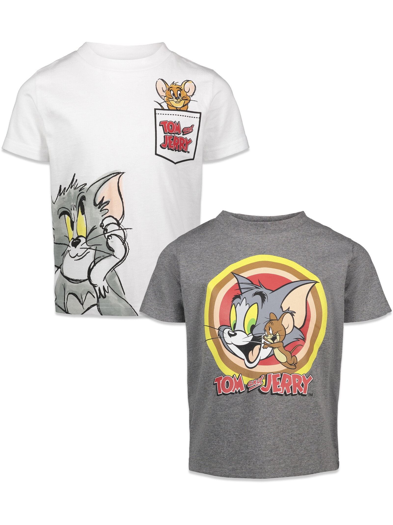 Tom and Jerry Merchandise: 2 Pack Graphic Tee Shirts for Little to Big ...